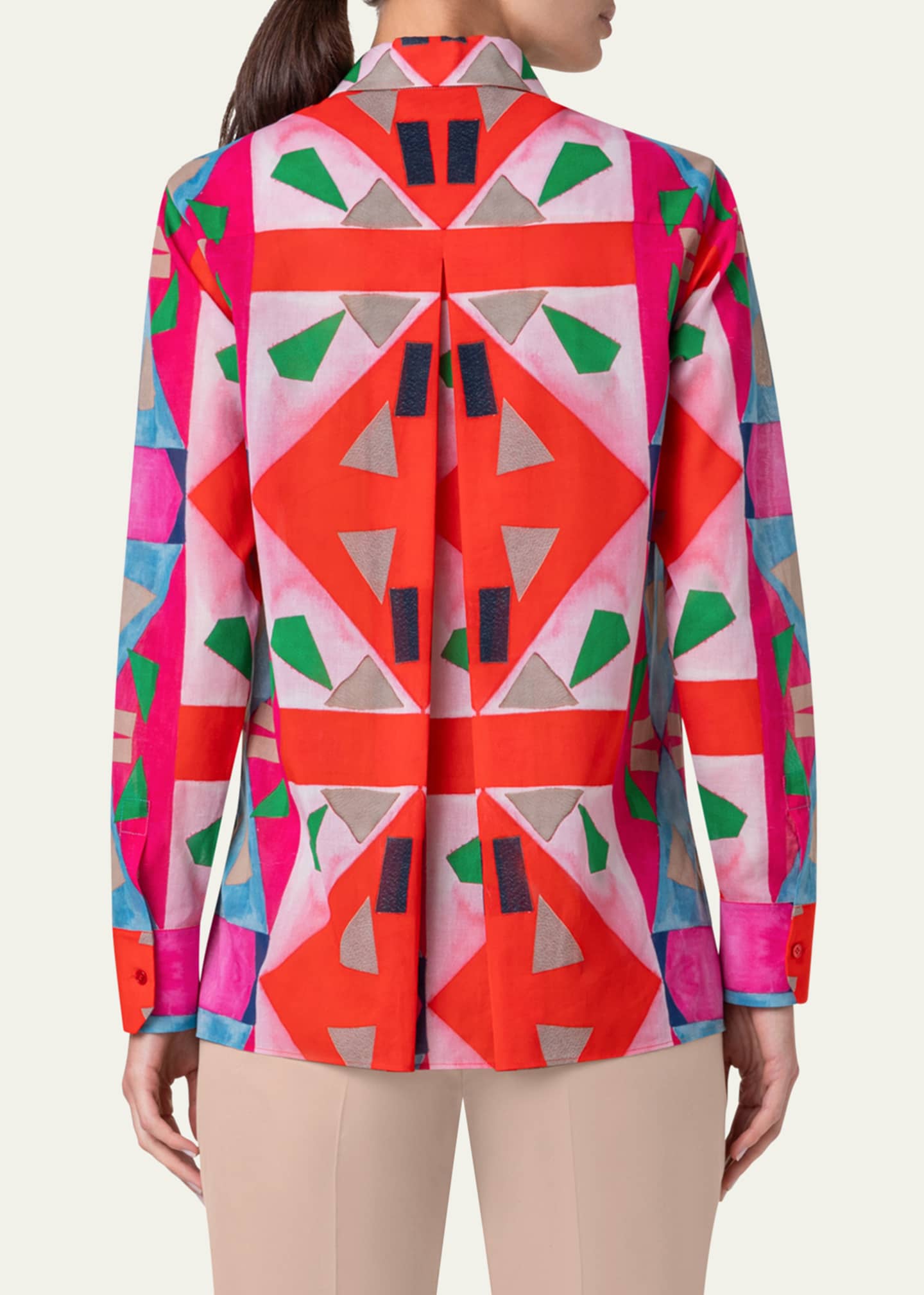 Akris Spectra Print Cotton Voile Tunic Blouse - Bergdorf Goodman