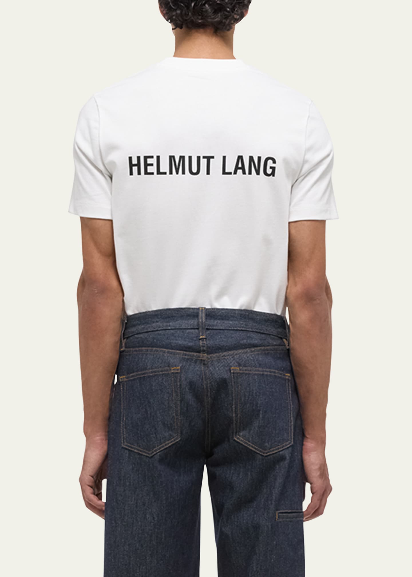 Helmut Lang Men's Logo-Back Short-Sleeve Heavy Cotton T-Shirt ...