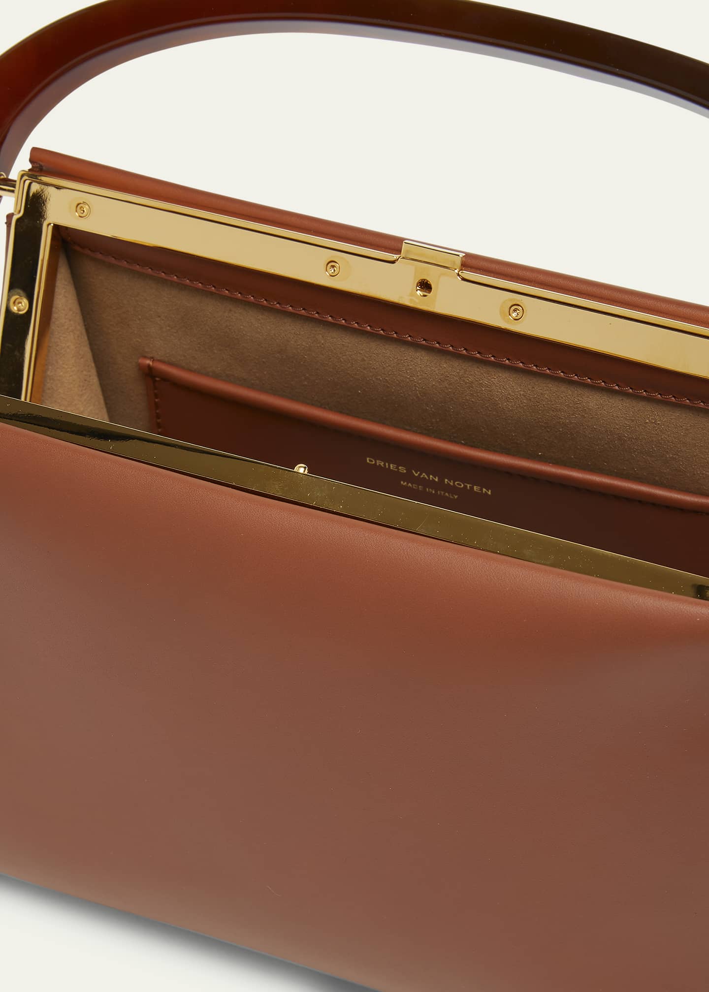 Dries Van Noten Crisp Leather Top-Handle Bag - Bergdorf Goodman