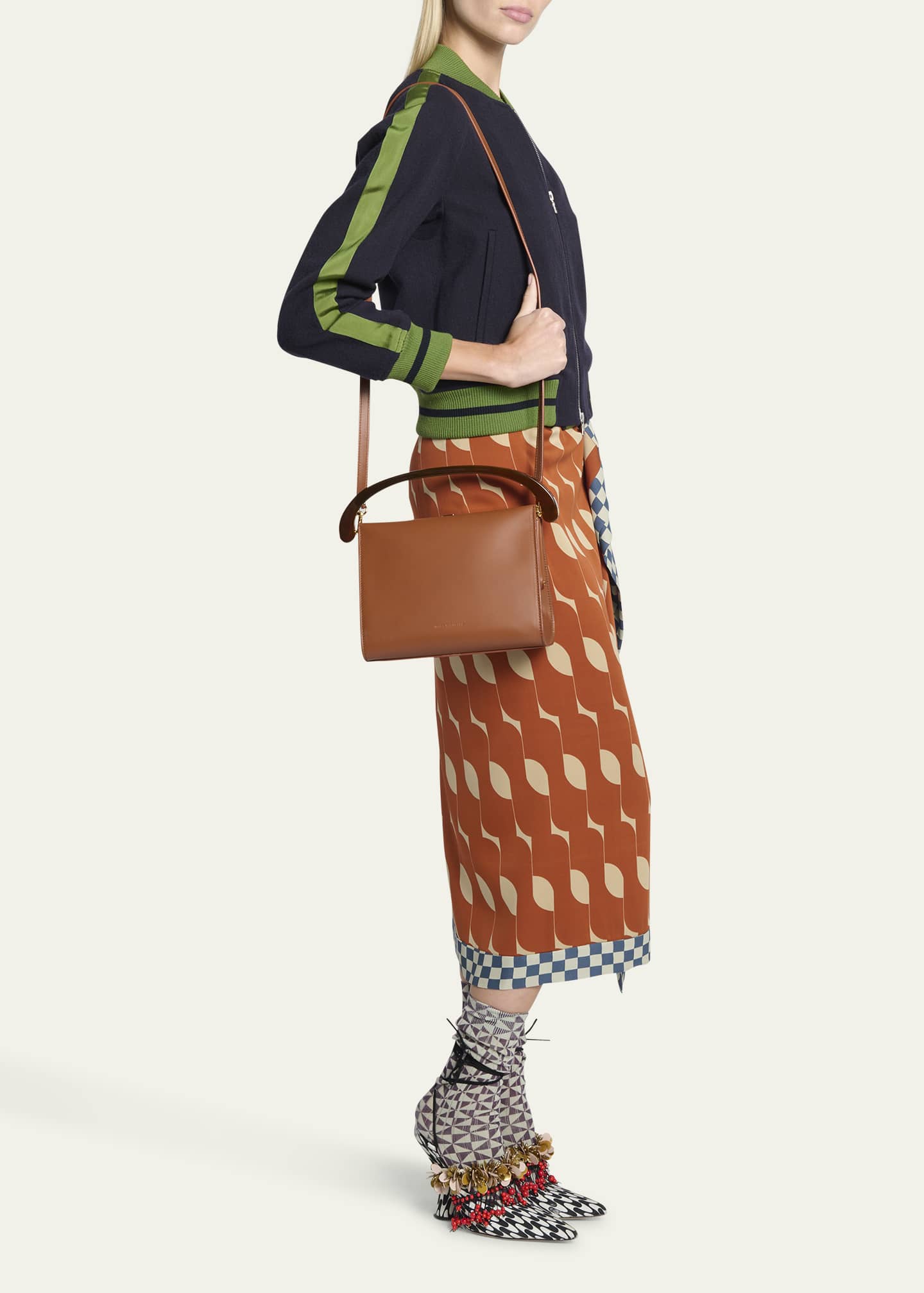 Dries Van Noten Crisp Leather Top-Handle Bag - Bergdorf Goodman