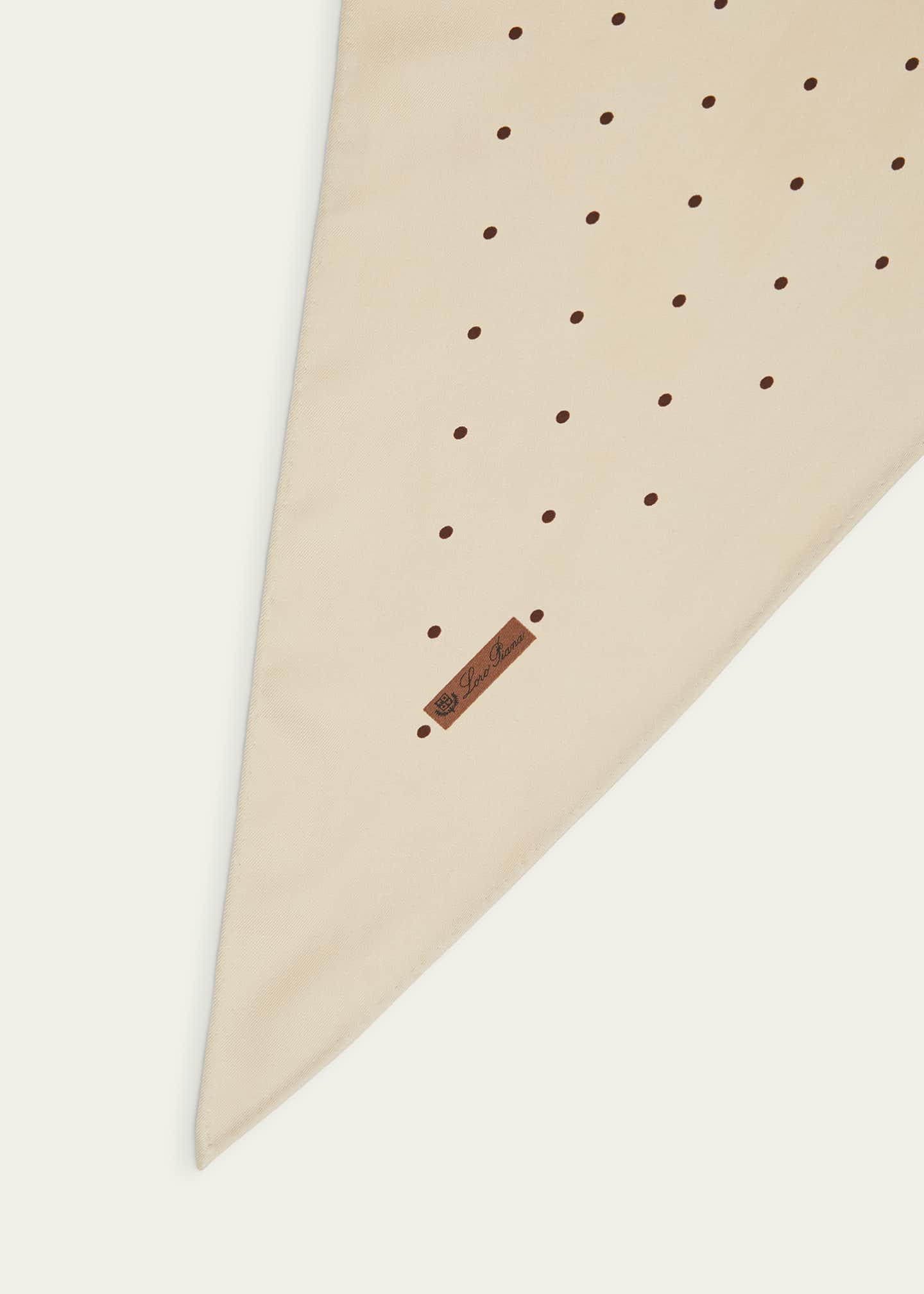 Loro Piana Polka-Dot Triangle Silk Scarf - Bergdorf Goodman