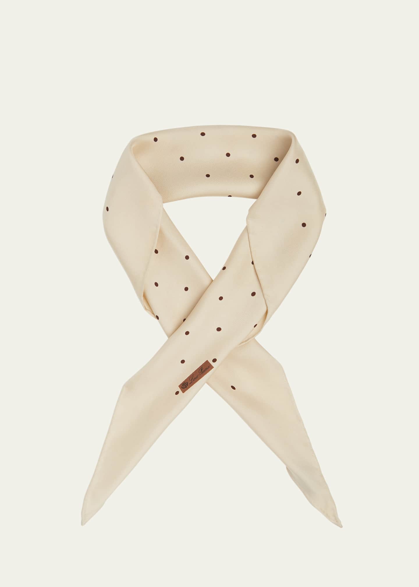 Loro Piana Polka-Dot Triangle Silk Scarf - Bergdorf Goodman