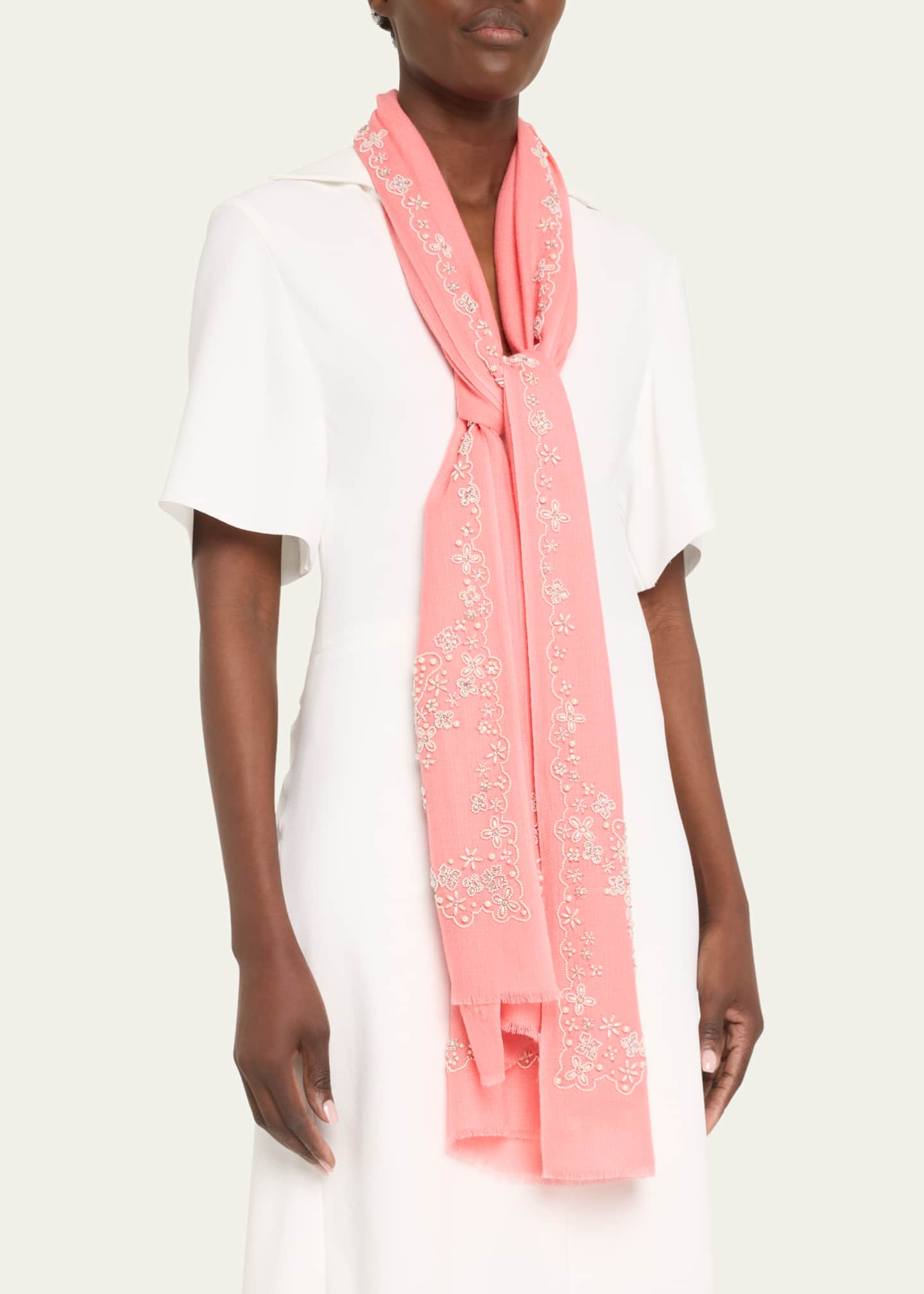 Janavi India Pearly Butterfly Merino Wool Scarf - Bergdorf Goodman