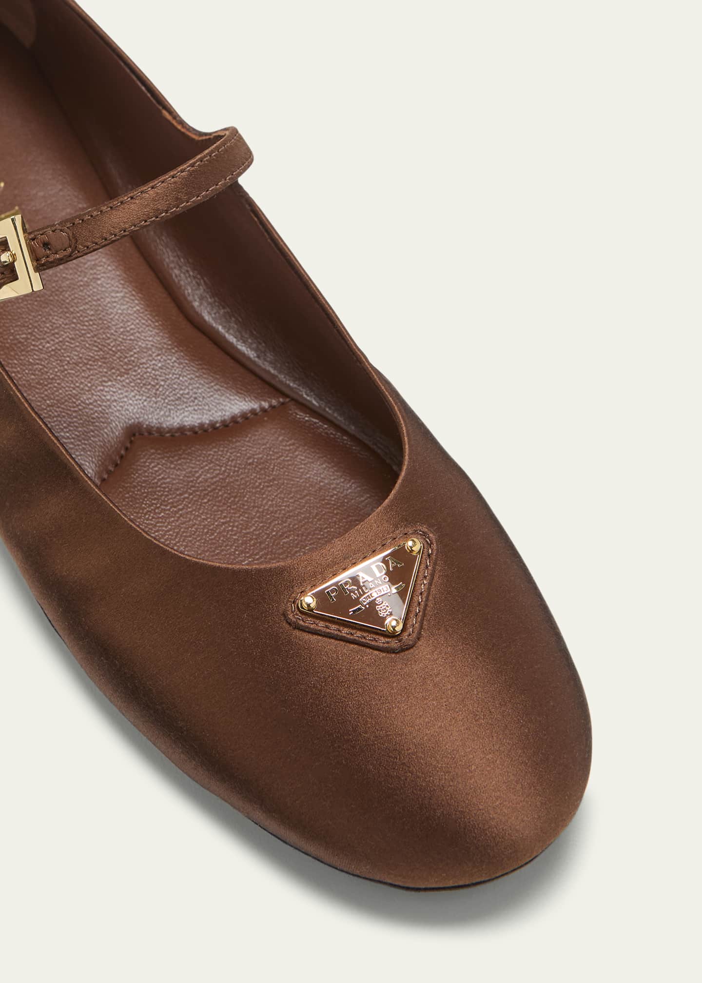Prada Silk Triangle Mary Jane Ballerina Flats - Bergdorf Goodman