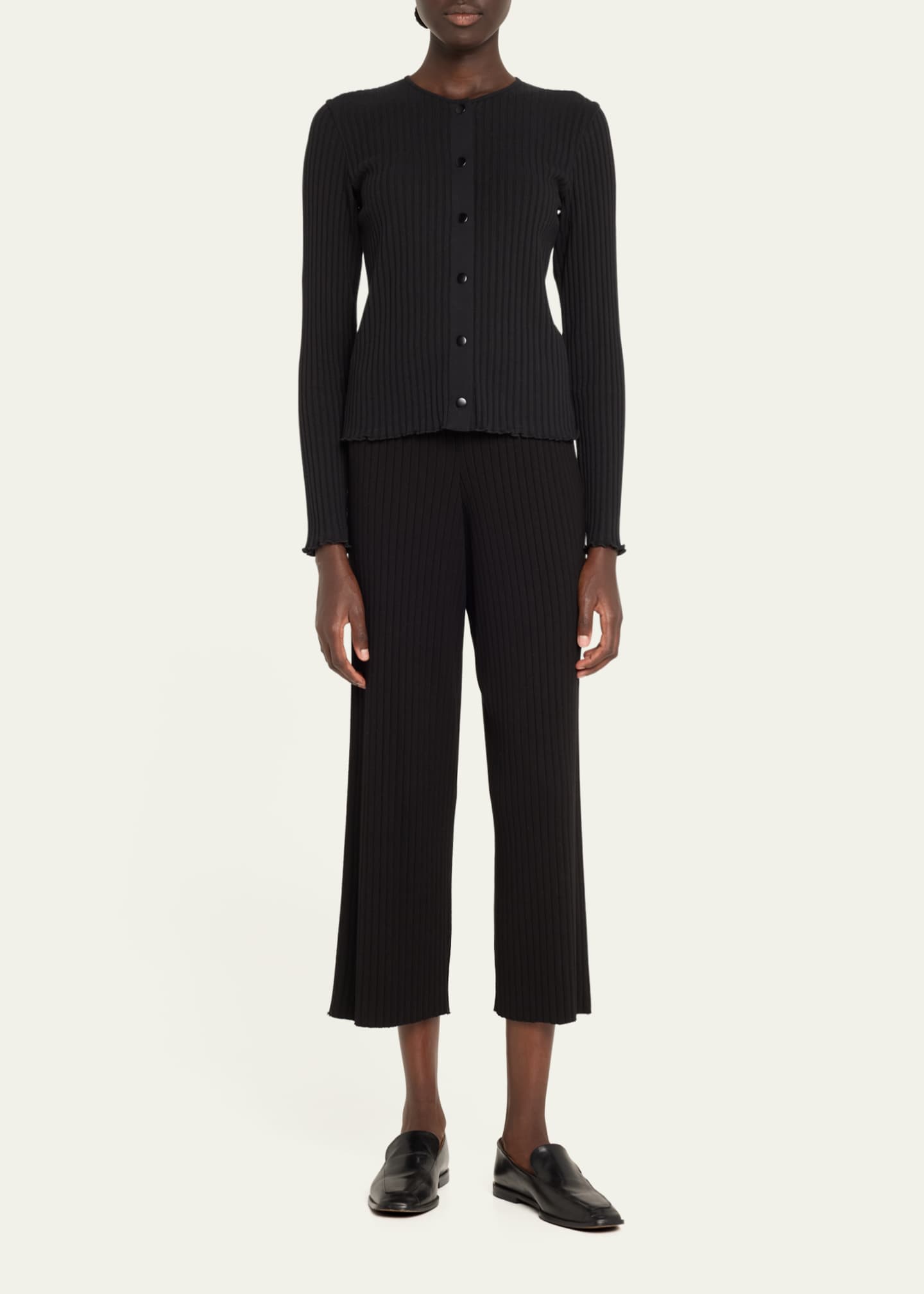 Vince Ribbed Long-Sleeve Novelty Top - Bergdorf Goodman
