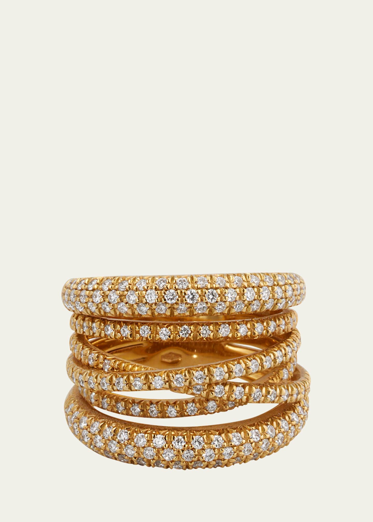 Sidney Garber 18K Yellow Gold Diamond Scribble Band Ring - Bergdorf Goodman