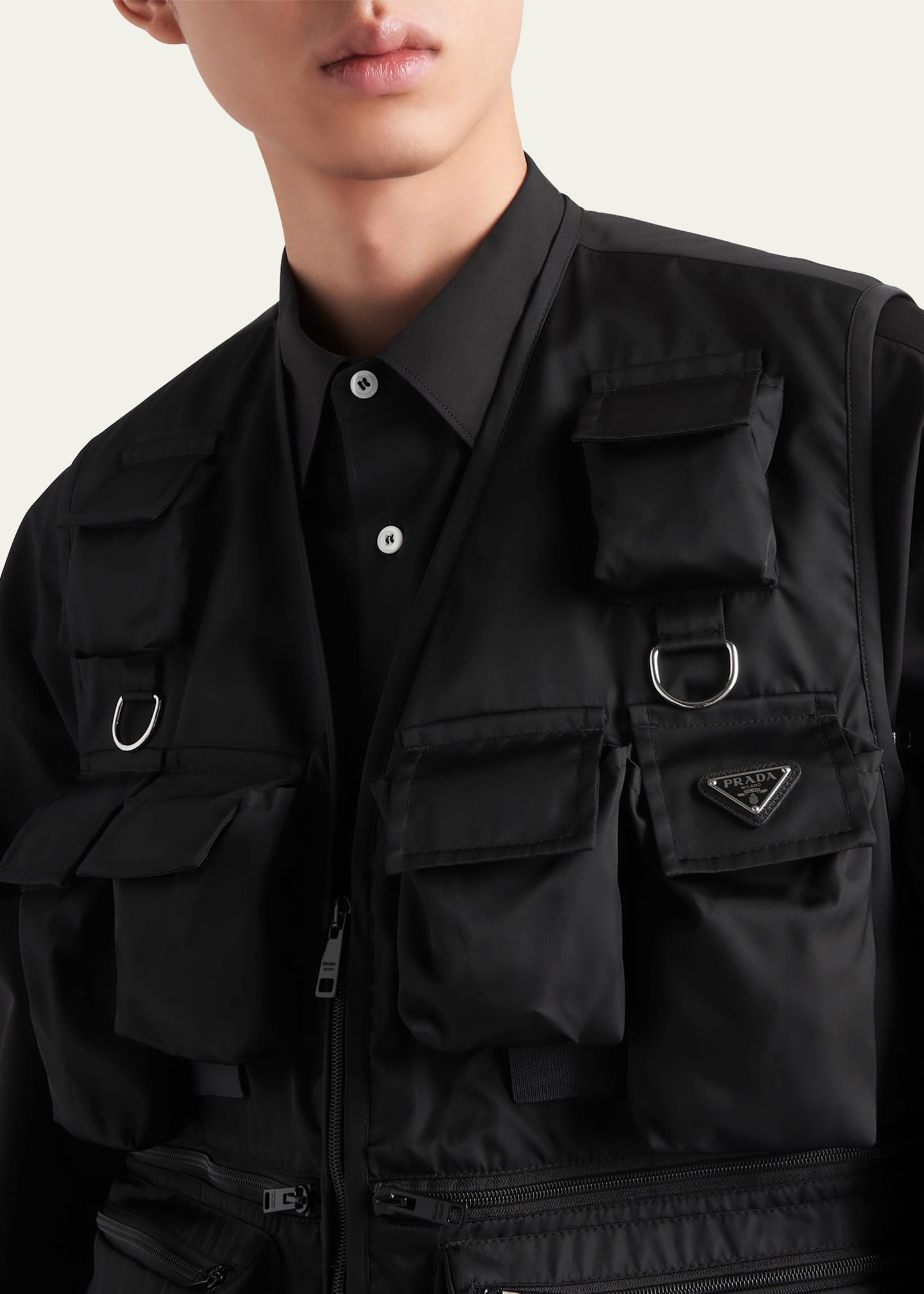 Prada Men's Re-Nylon Utility Vest - Bergdorf Goodman