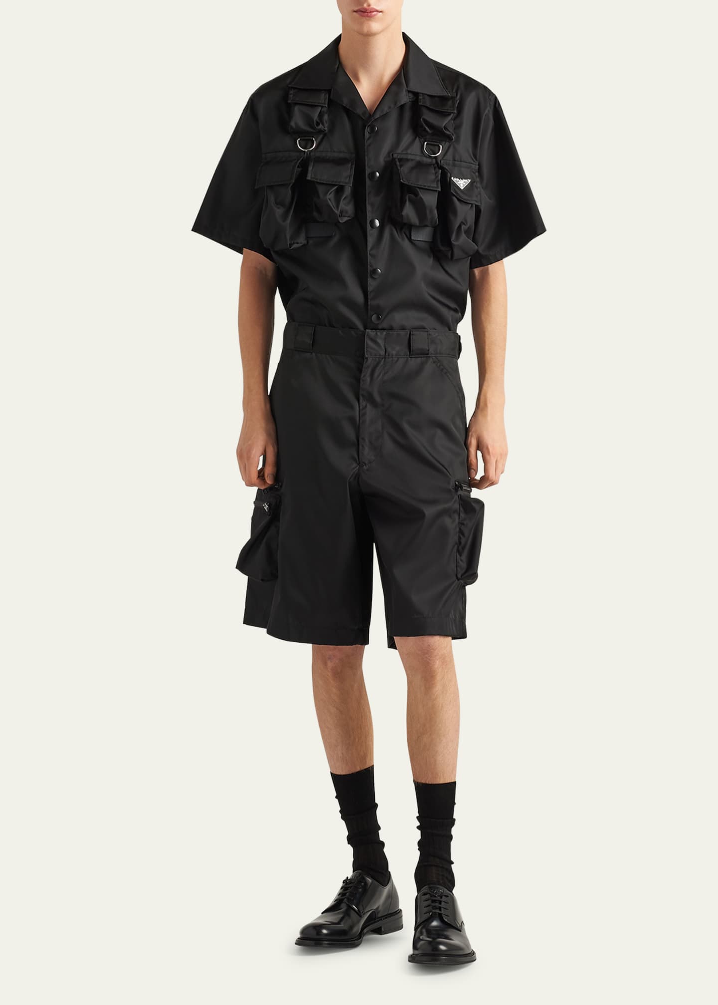 Prada Men's Re-Nylon Logo Shorts - Bergdorf Goodman
