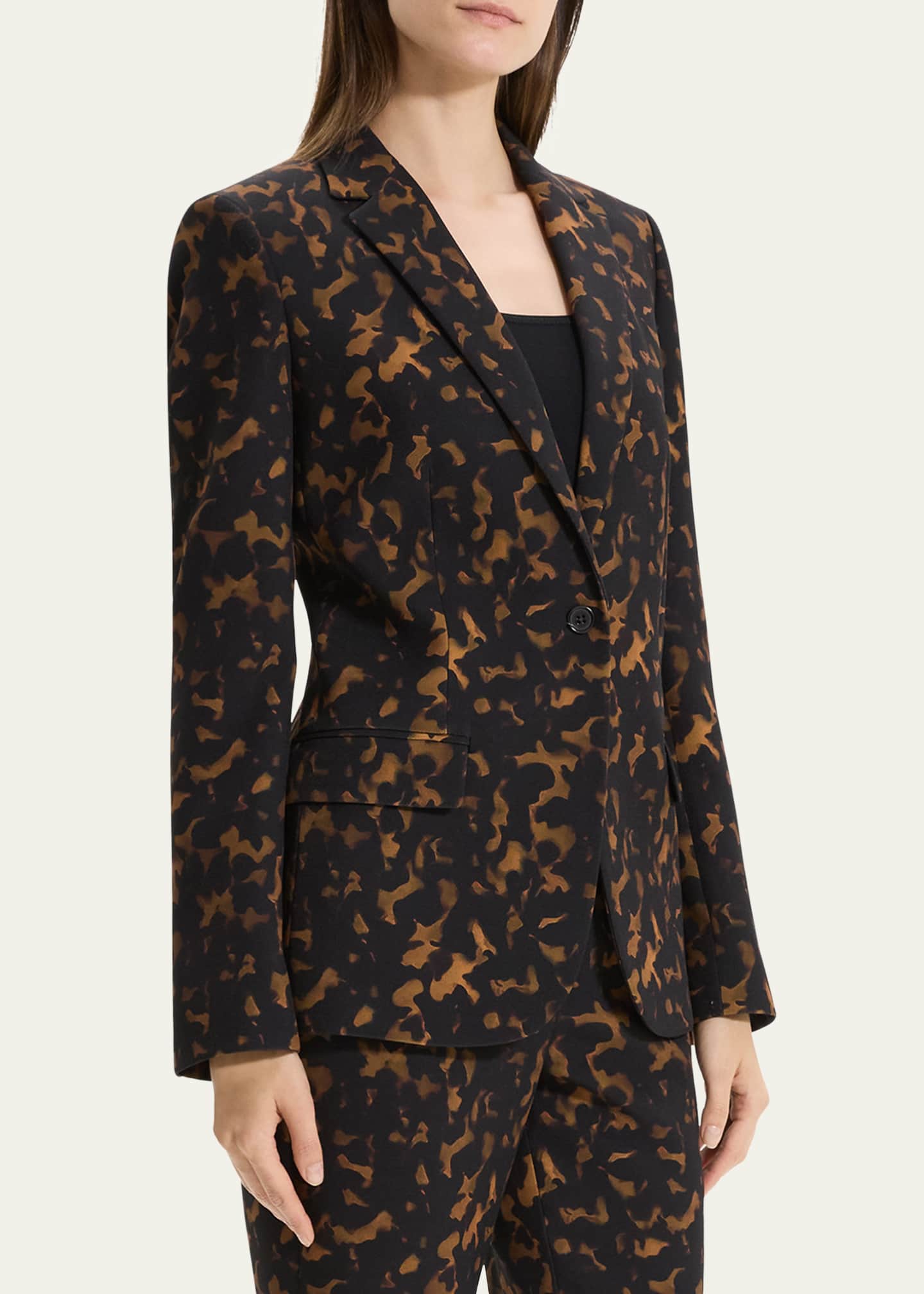 Theory Staple Tortoise-Print Slim Crepe Blazer - Bergdorf Goodman