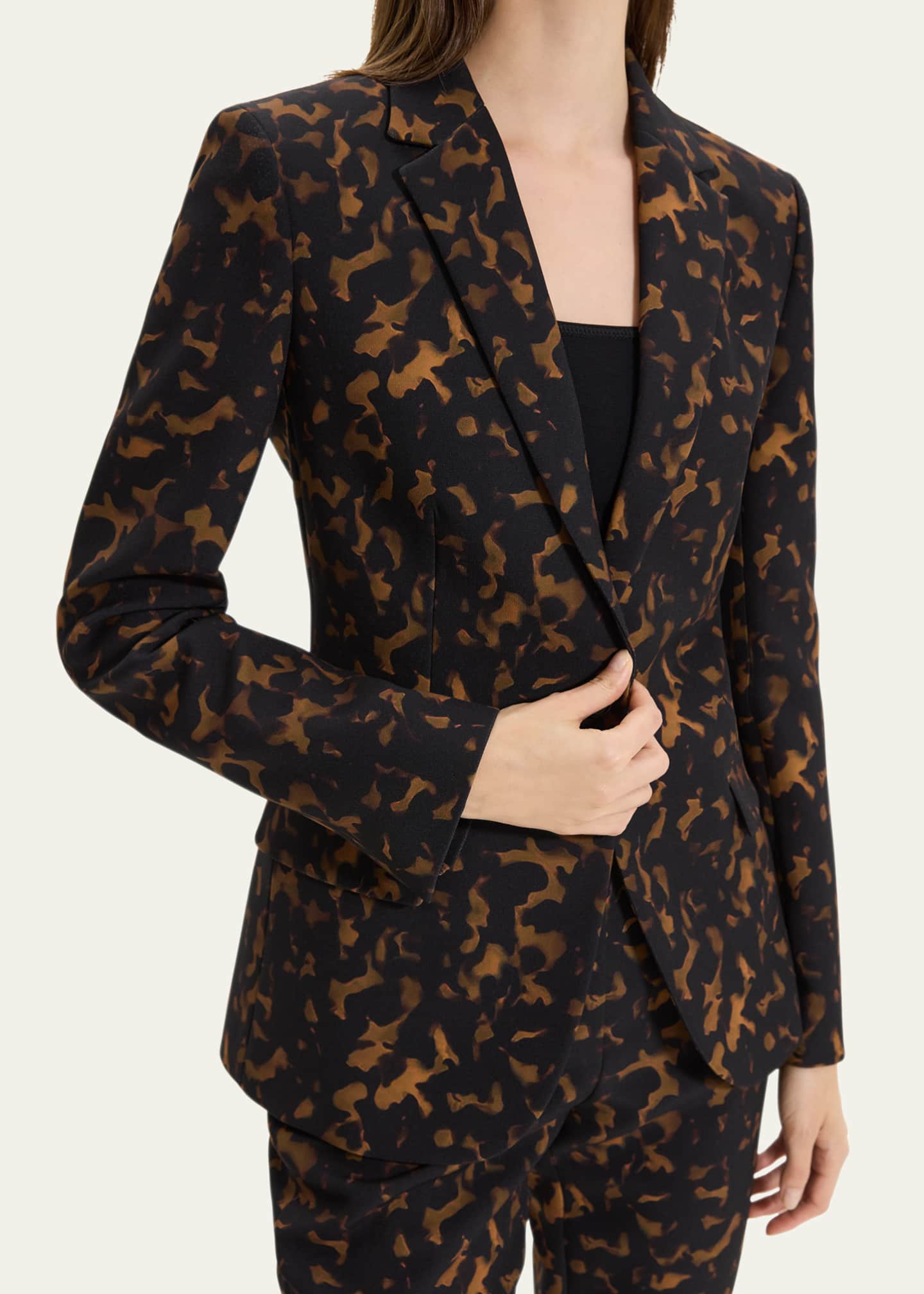 Theory Staple Tortoise-Print Slim Crepe Blazer - Bergdorf Goodman