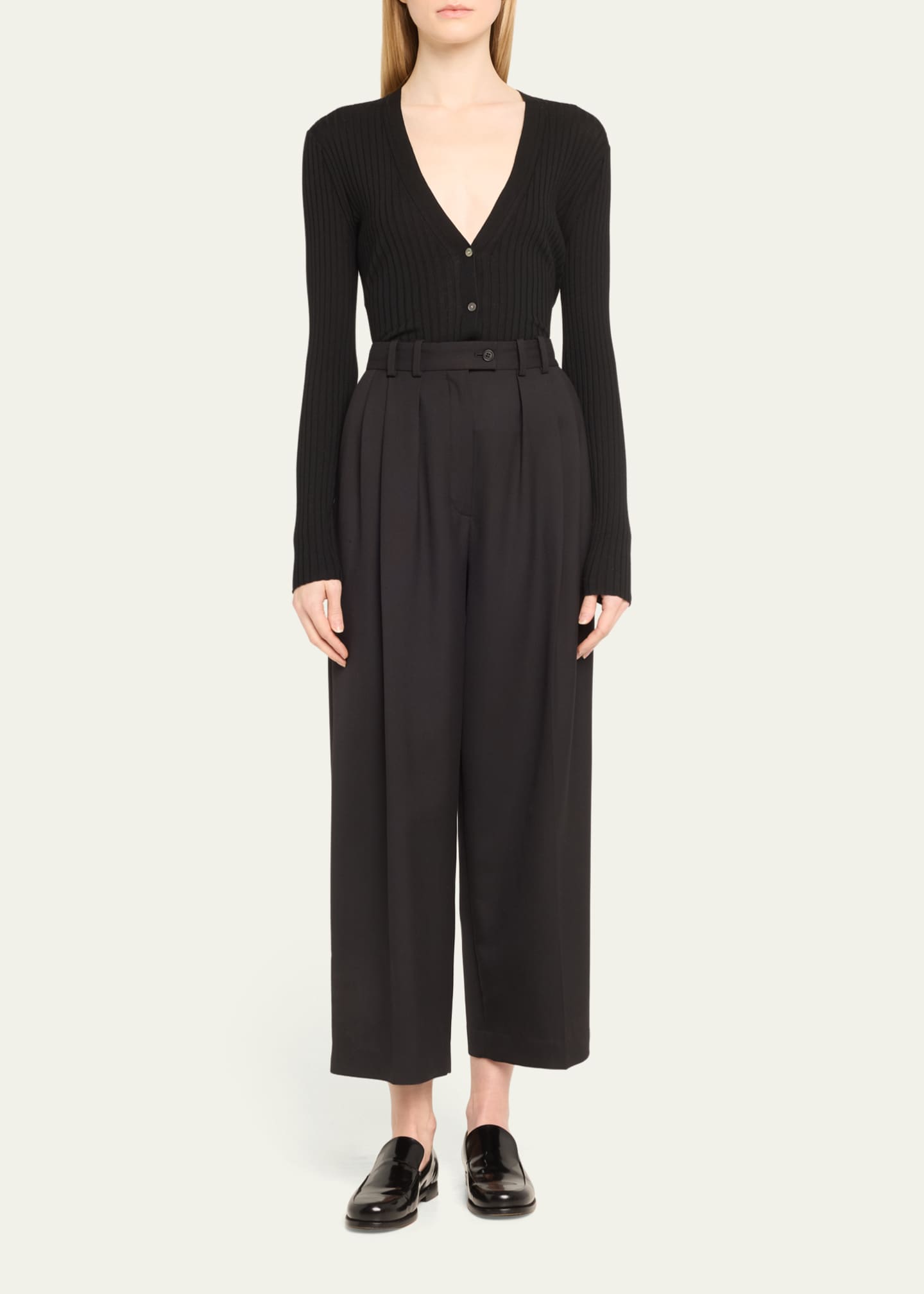 Theory Regal Merino Wool Wide-Rib Cardigan - Bergdorf Goodman