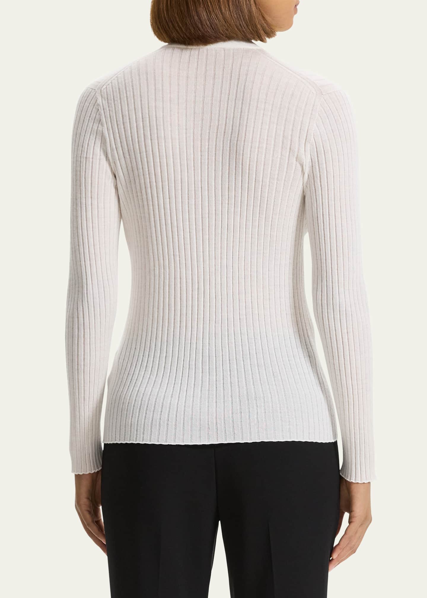 Theory Regal Merino Wool Wide-Rib Cardigan - Bergdorf Goodman