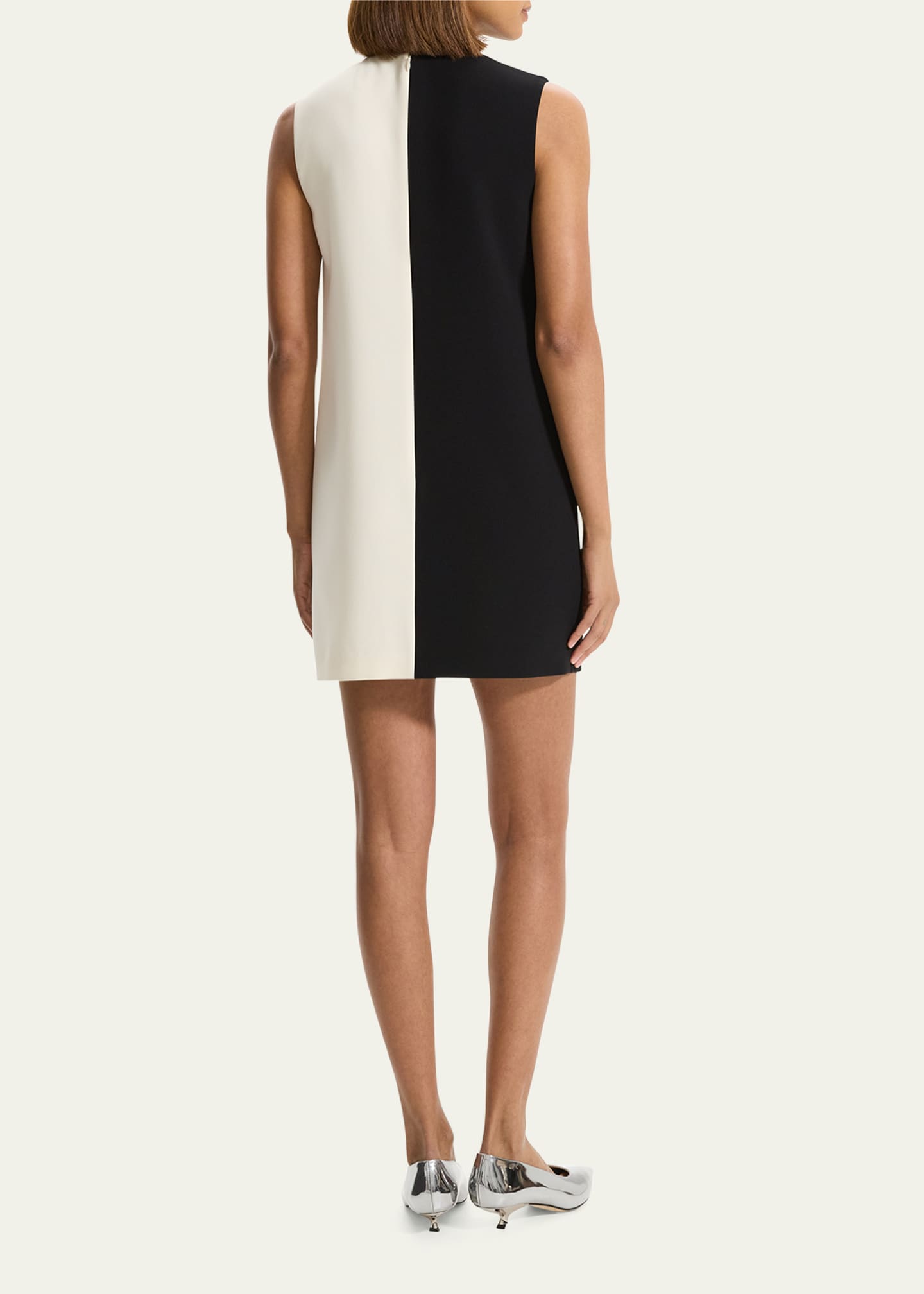 Theory Sleeveless Split Admiral Crepe Mini Shift Dress - Bergdorf Goodman