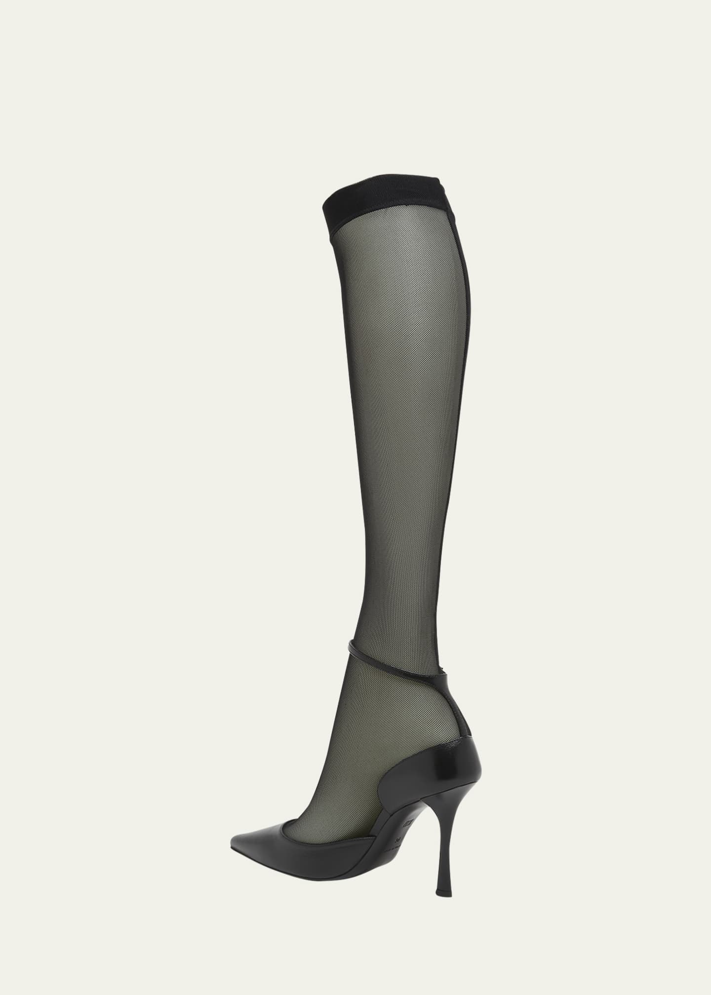 Givenchy Show Knee Stocking Ankle-Strap Pumps - Bergdorf Goodman
