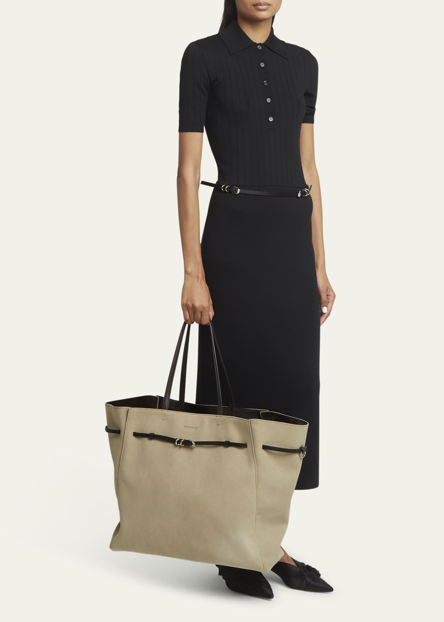 Givenchy Large Voyou East-West Tote Bag in Canvas - Bergdorf Goodman