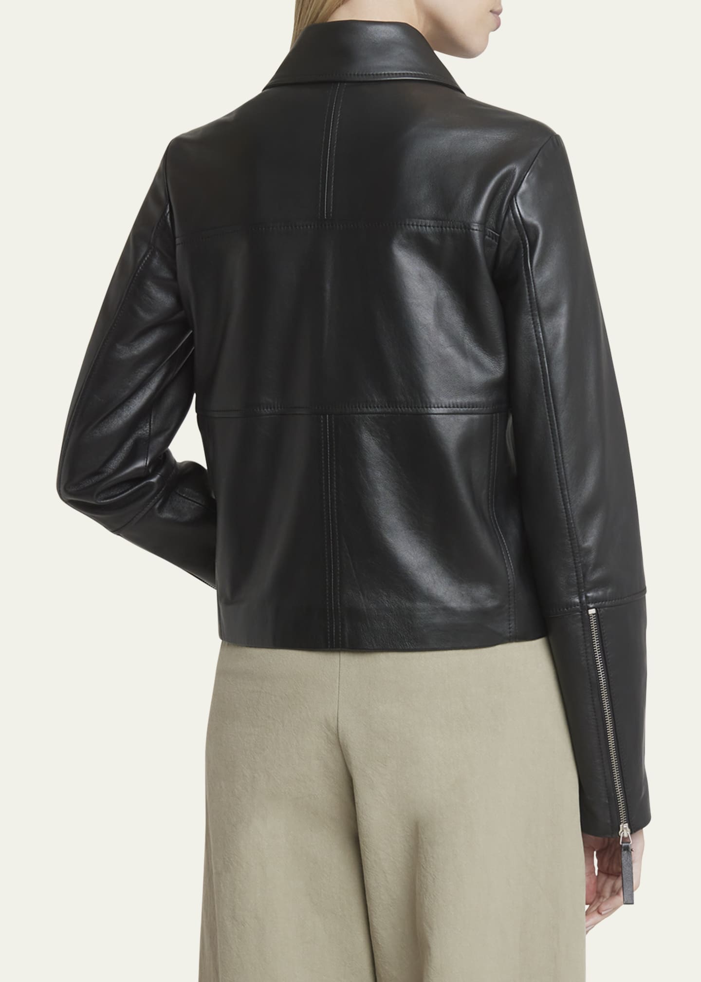 Proenza Schouler White Label Annabel Zip-Front Leather Jacket ...