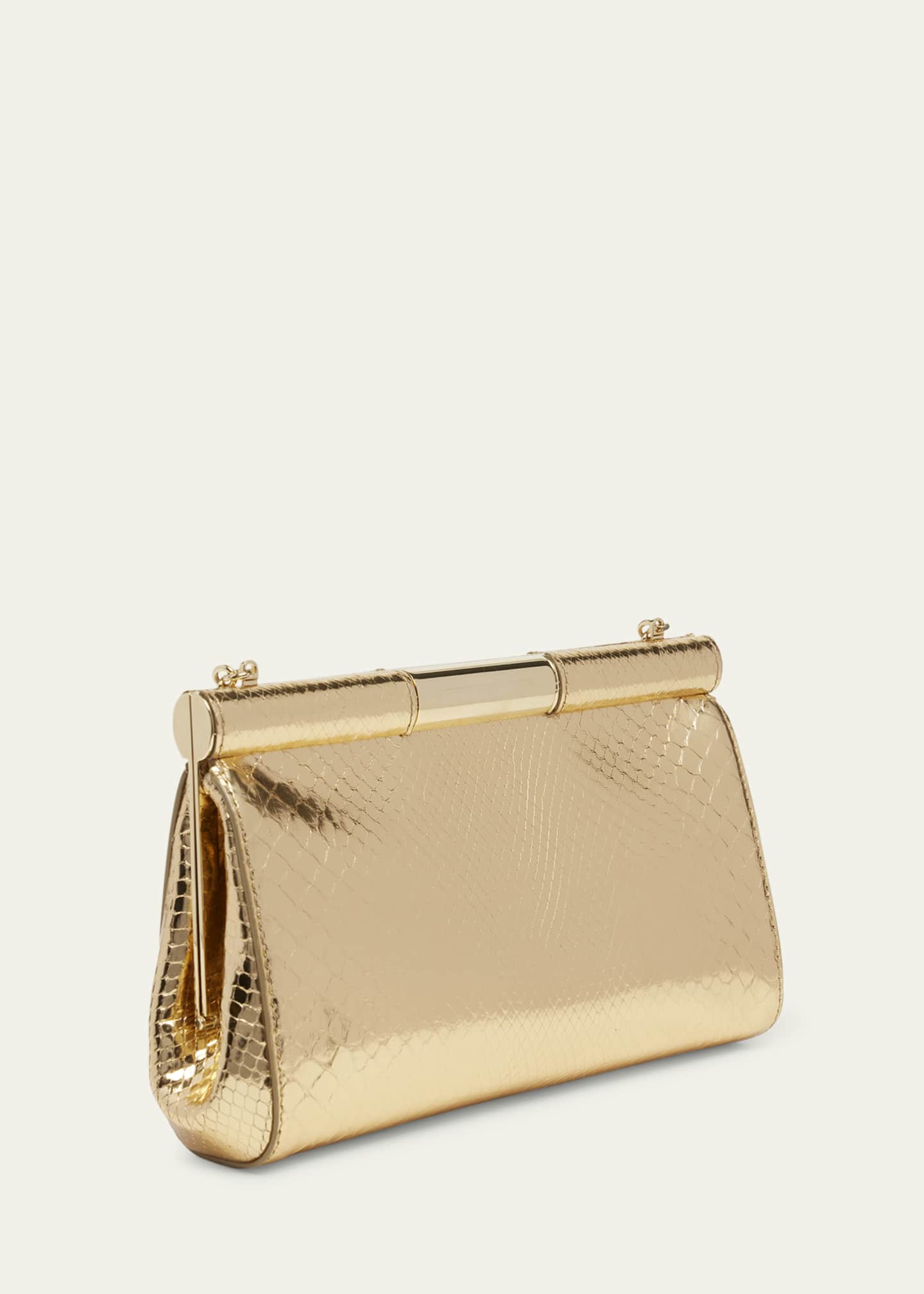 Dolce&Gabbana Marlene Medium Metallic Python Clutch Bag - Bergdorf Goodman