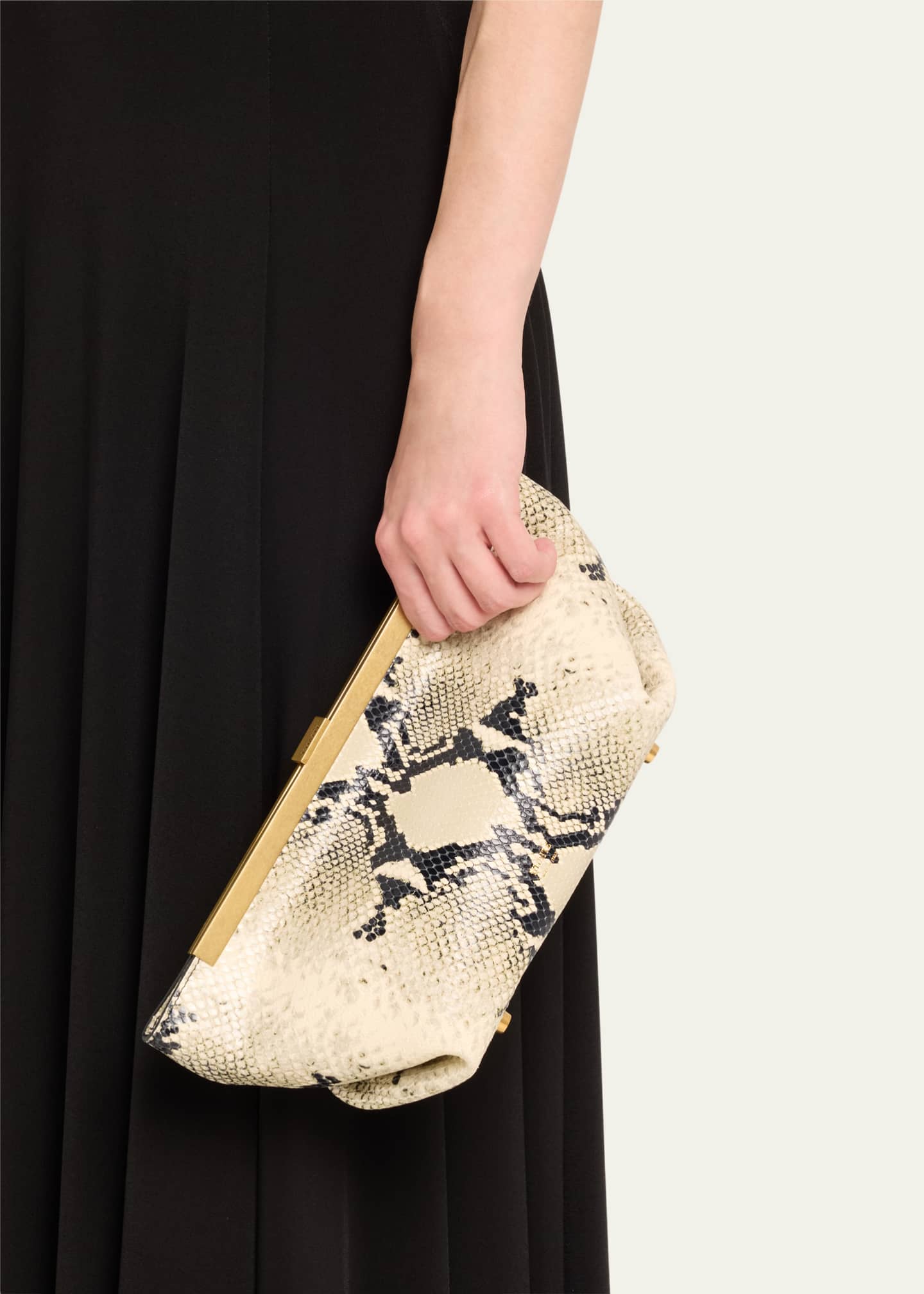 Khaite Aimee Python-Embossed Clutch Bag - Bergdorf Goodman