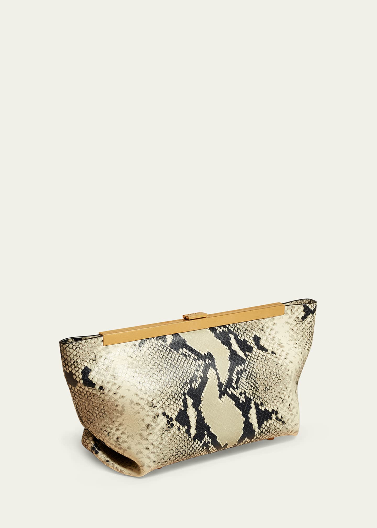 Khaite Aimee Python-Embossed Clutch Bag - Bergdorf Goodman