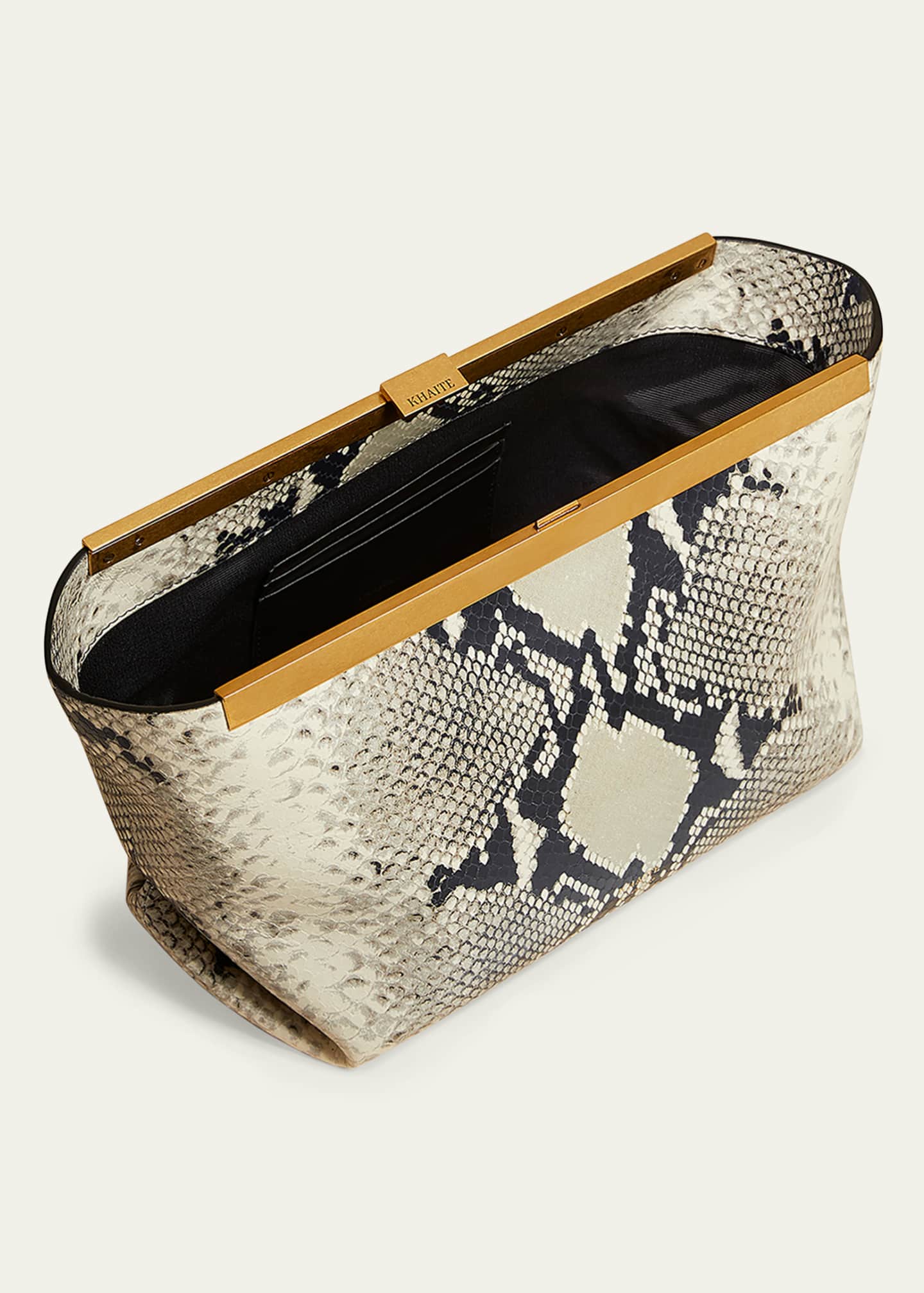 Khaite Aimee Python-Embossed Clutch Bag - Bergdorf Goodman