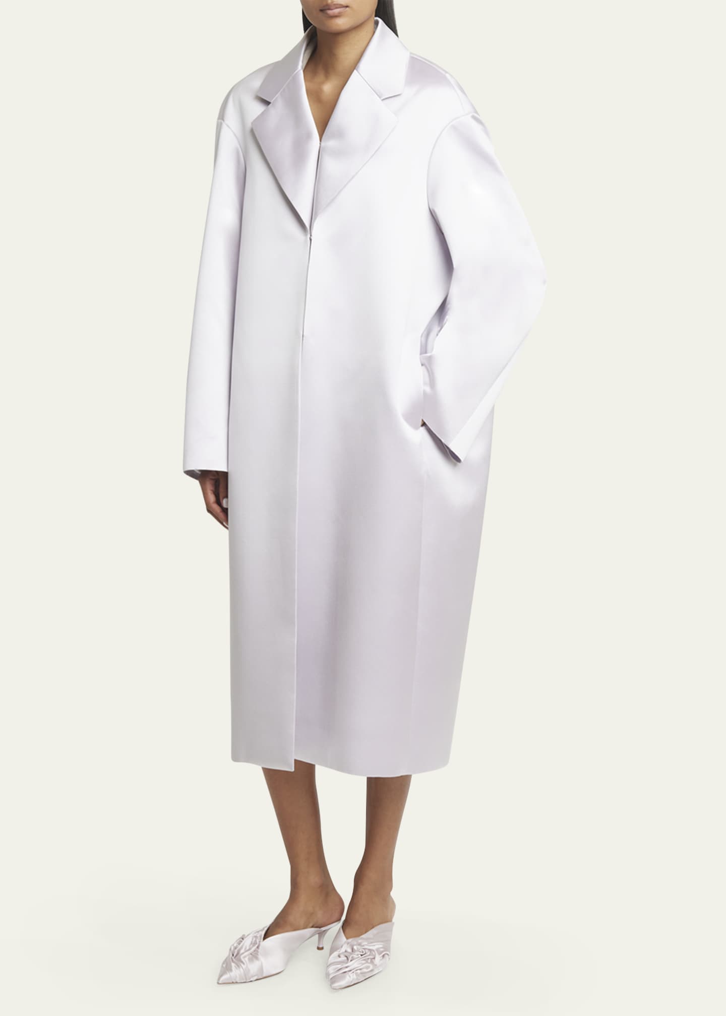 Givenchy Lighter Oversized Cocoon Silk Coat - Bergdorf Goodman