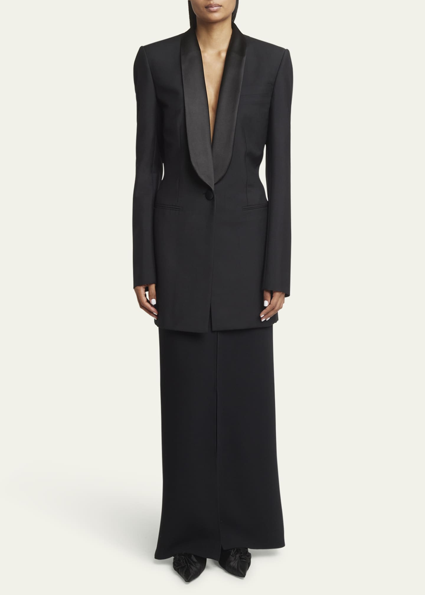 Givenchy Open Draped-Back Wool Jacket - Bergdorf Goodman