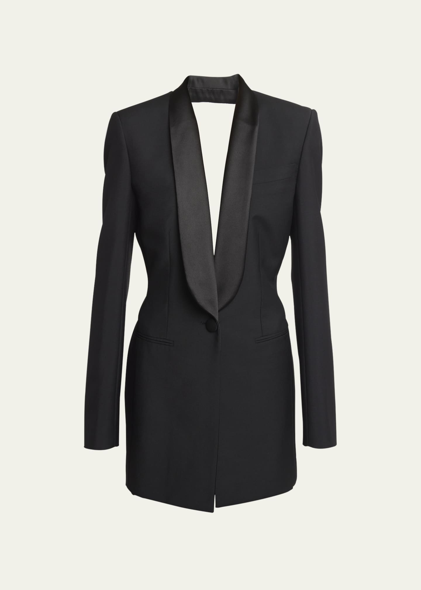 Givenchy Open Draped-Back Wool Jacket - Bergdorf Goodman