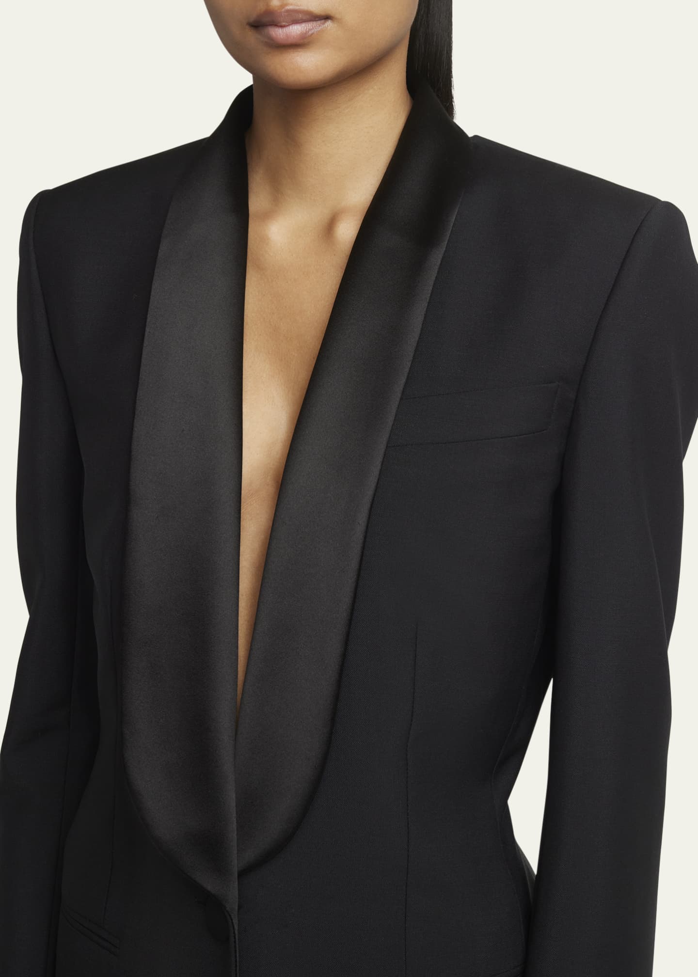 Givenchy Open Draped-Back Wool Jacket - Bergdorf Goodman