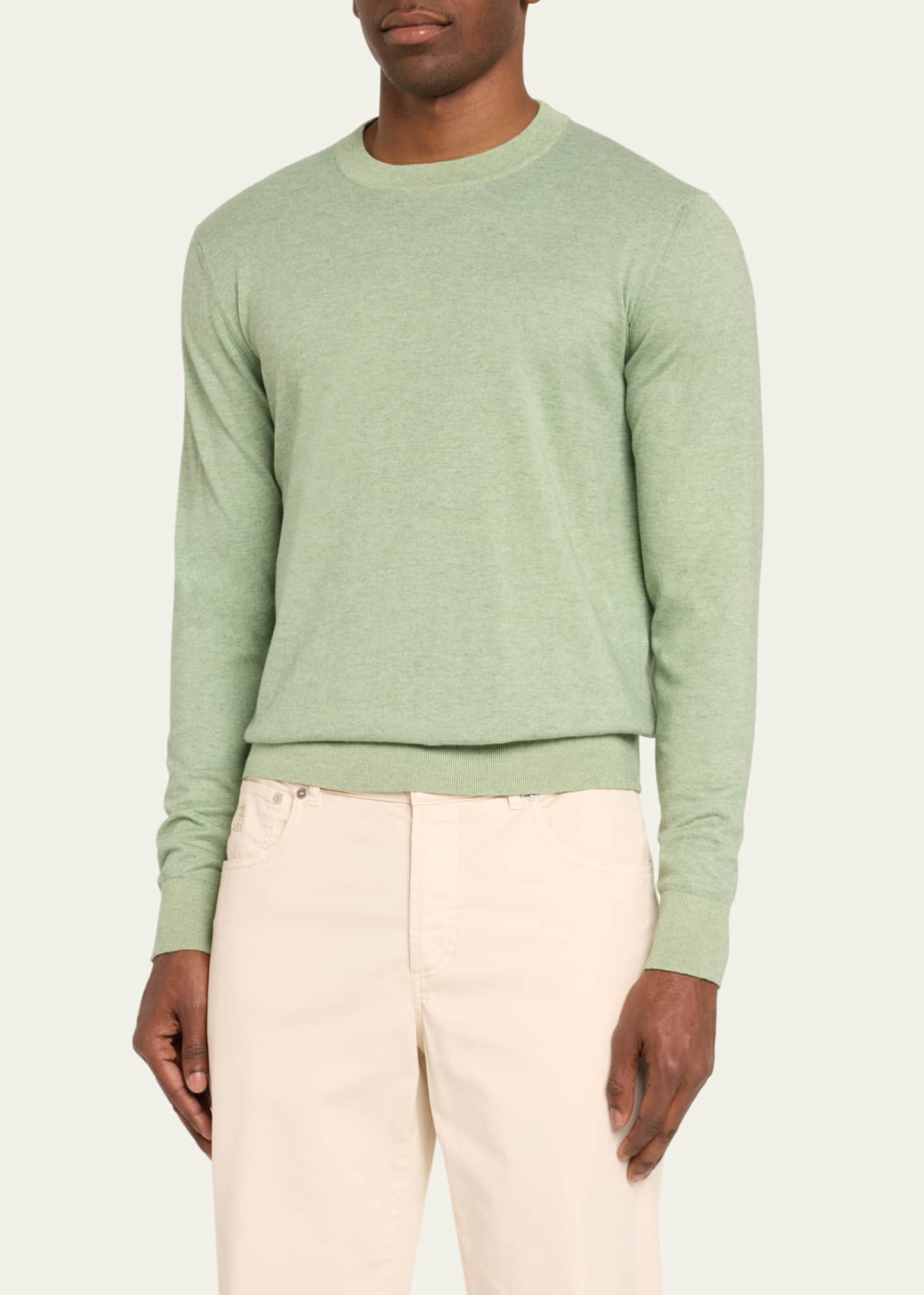 Fioroni Men's Cashmere Cotton Crewneck Sweater - Bergdorf Goodman