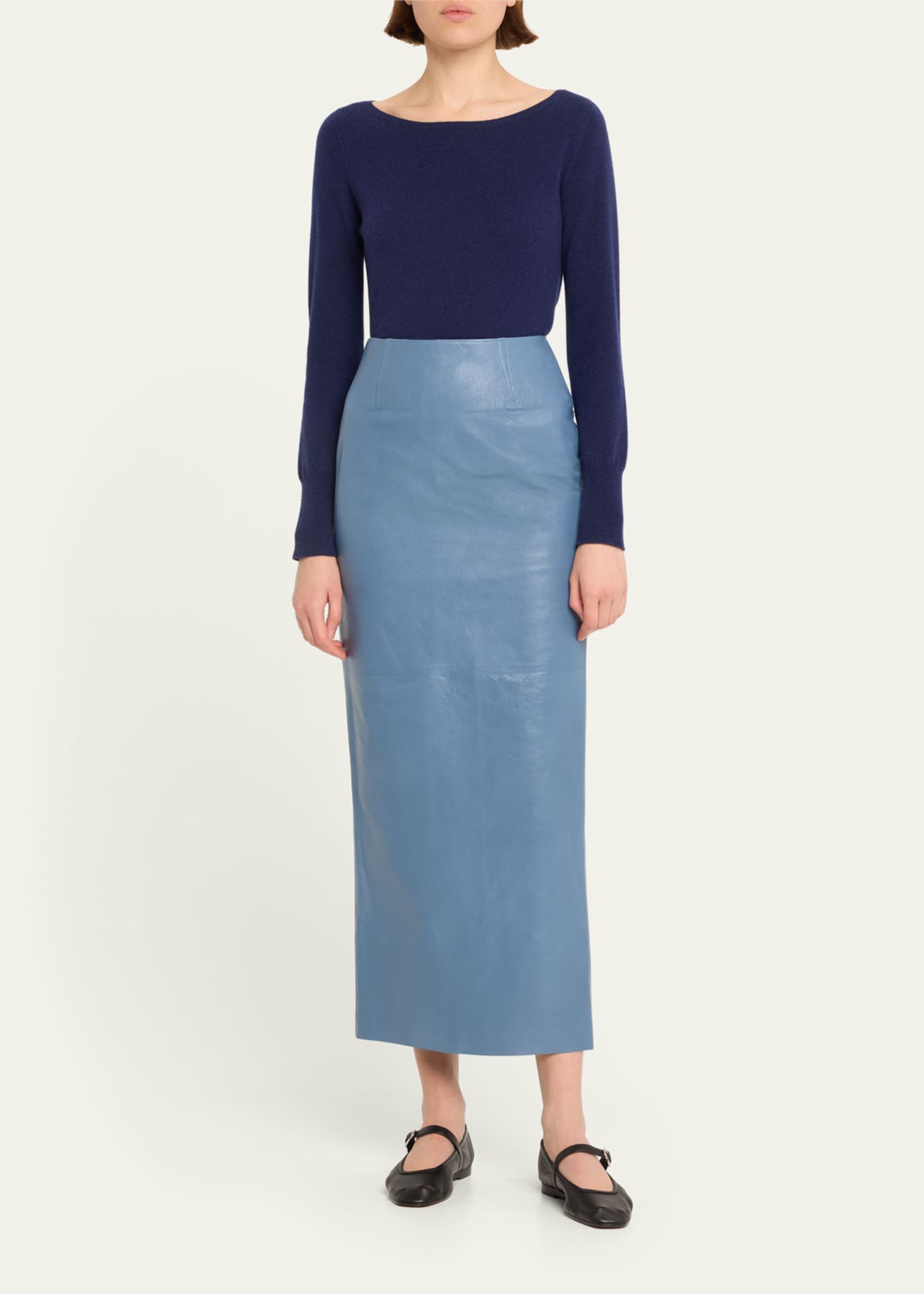 Marni Leather Slit-Back Maxi Pencil Skirt - Bergdorf Goodman