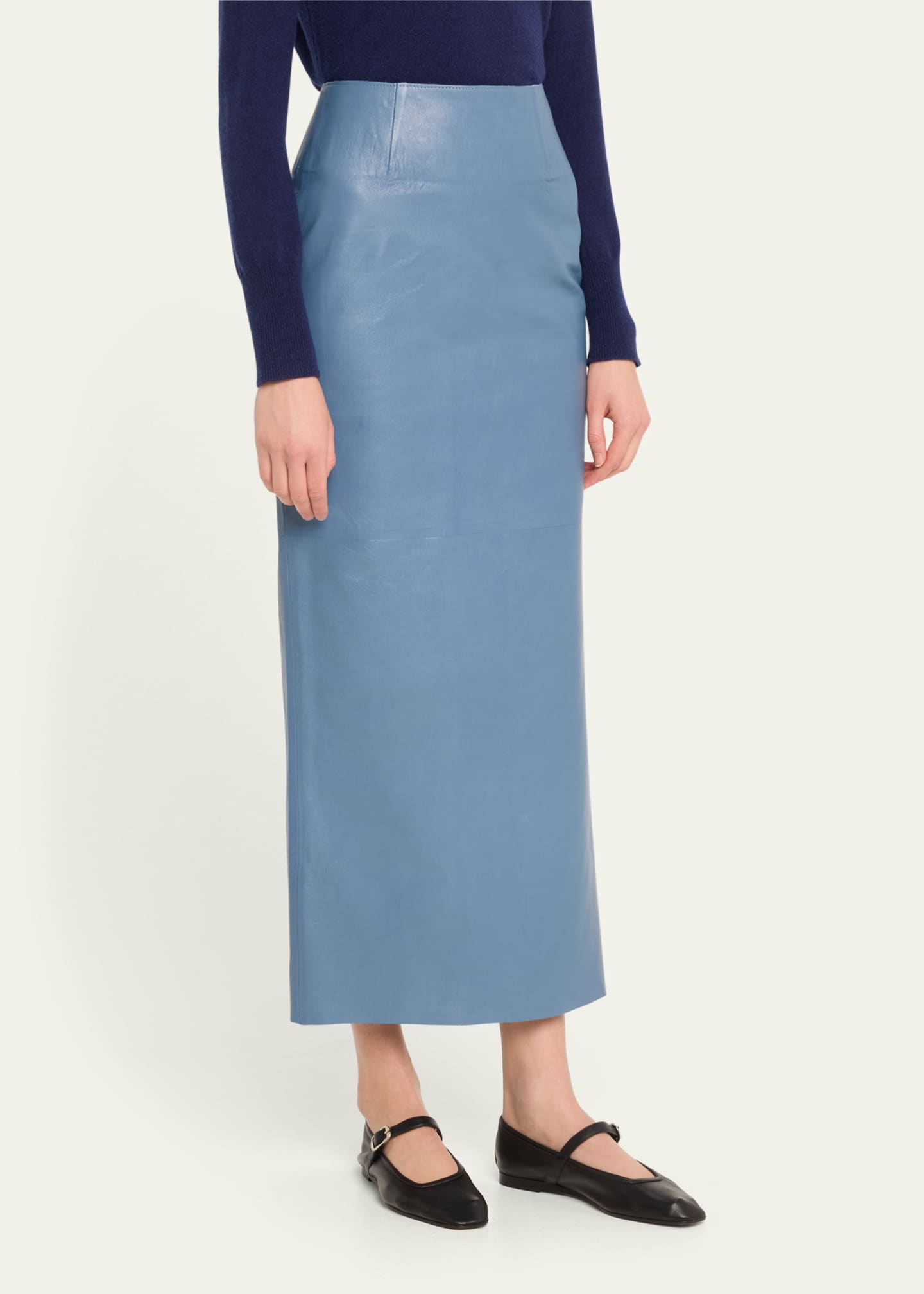 Marni Leather Slit-Back Maxi Pencil Skirt - Bergdorf Goodman