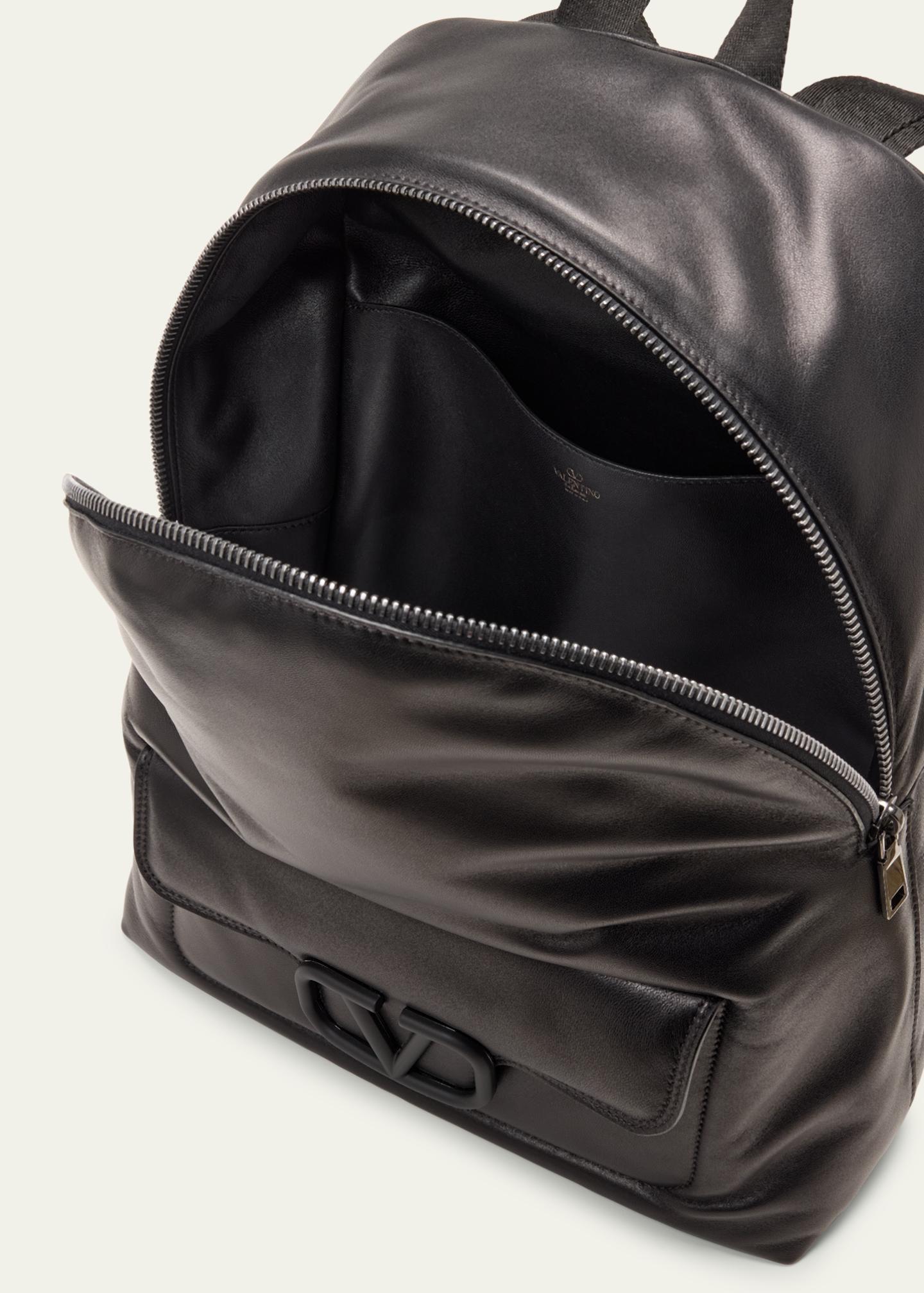 Valentino Garavani Men's Noir Leather Backpack - Bergdorf Goodman