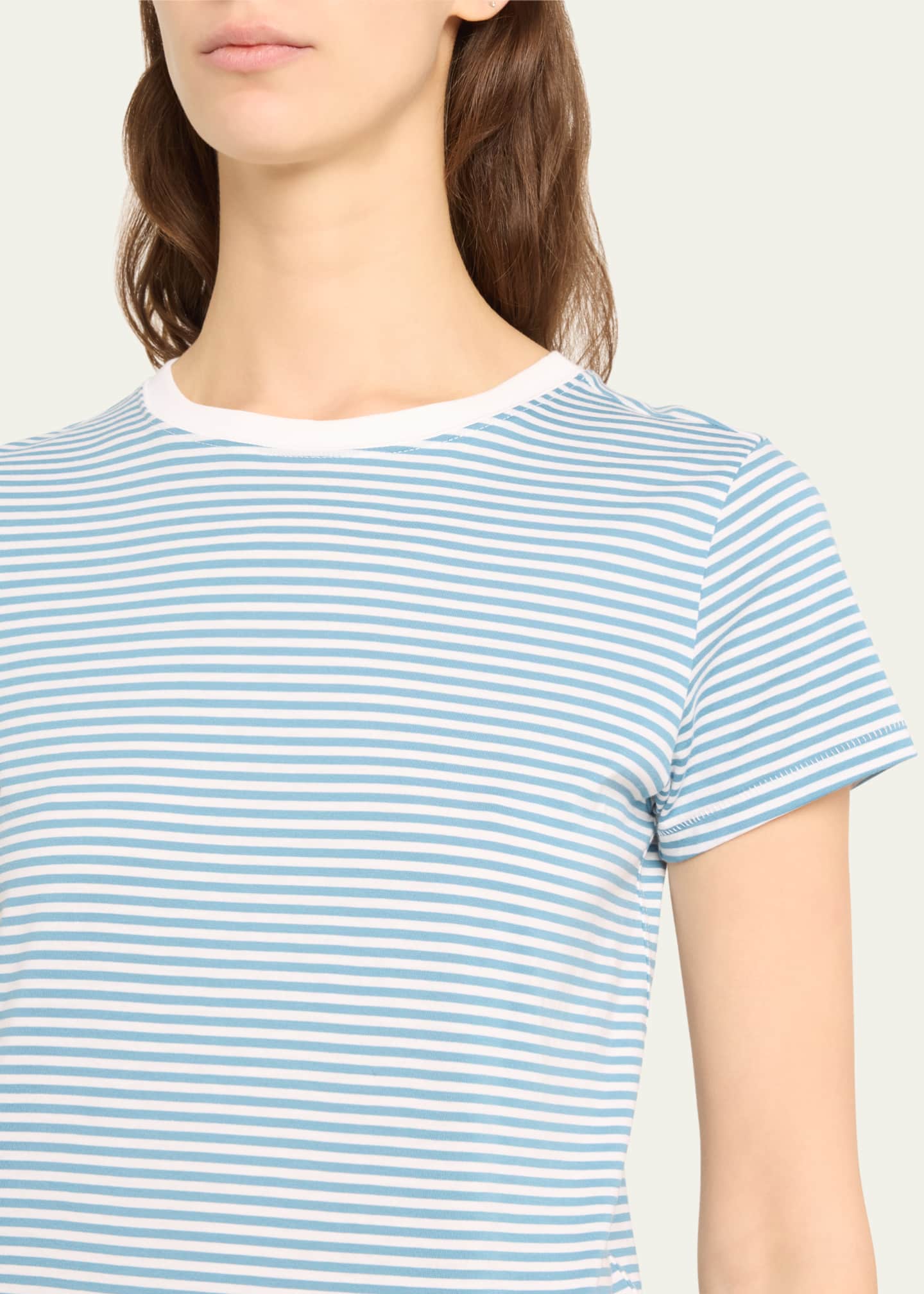 Frame Striped Crewneck Tee Bergdorf Goodman