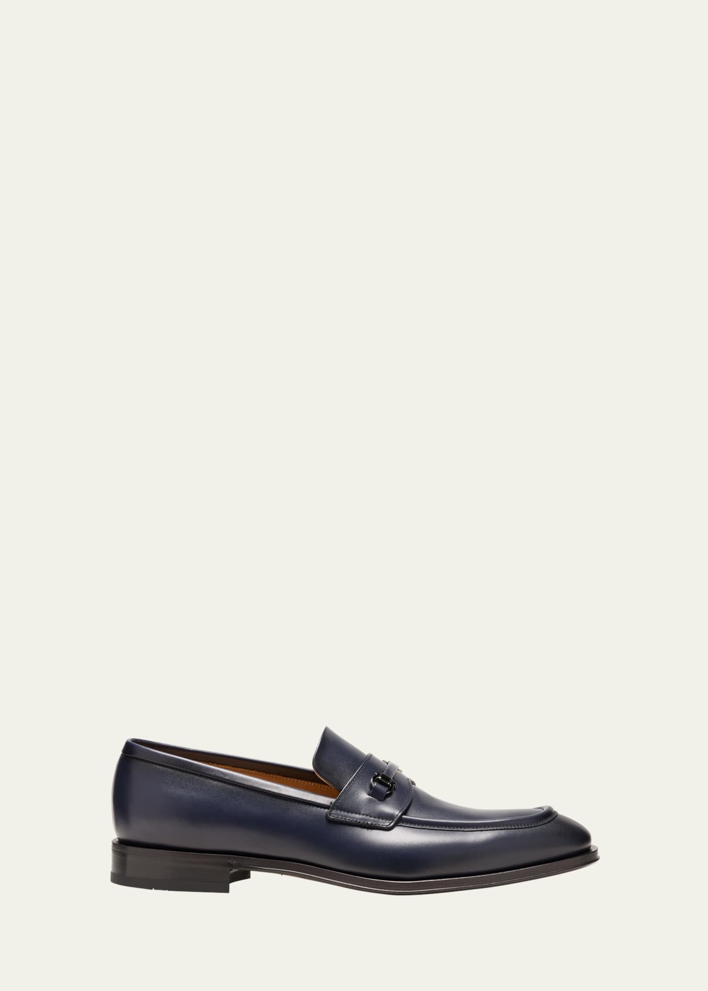 Ferragamo Men's Desmond Mini Gancini Leather Bit Loafers - Bergdorf Goodman