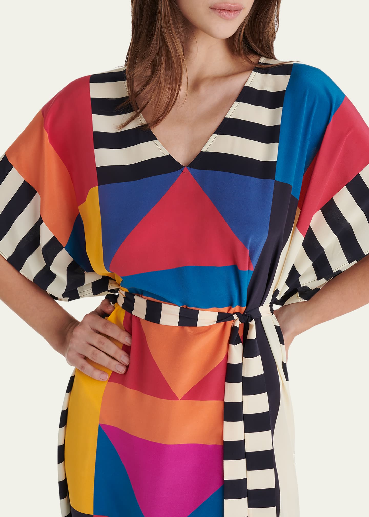 Eres Facette Multi-Print Short-Sleeve Maxi Dress - Bergdorf Goodman