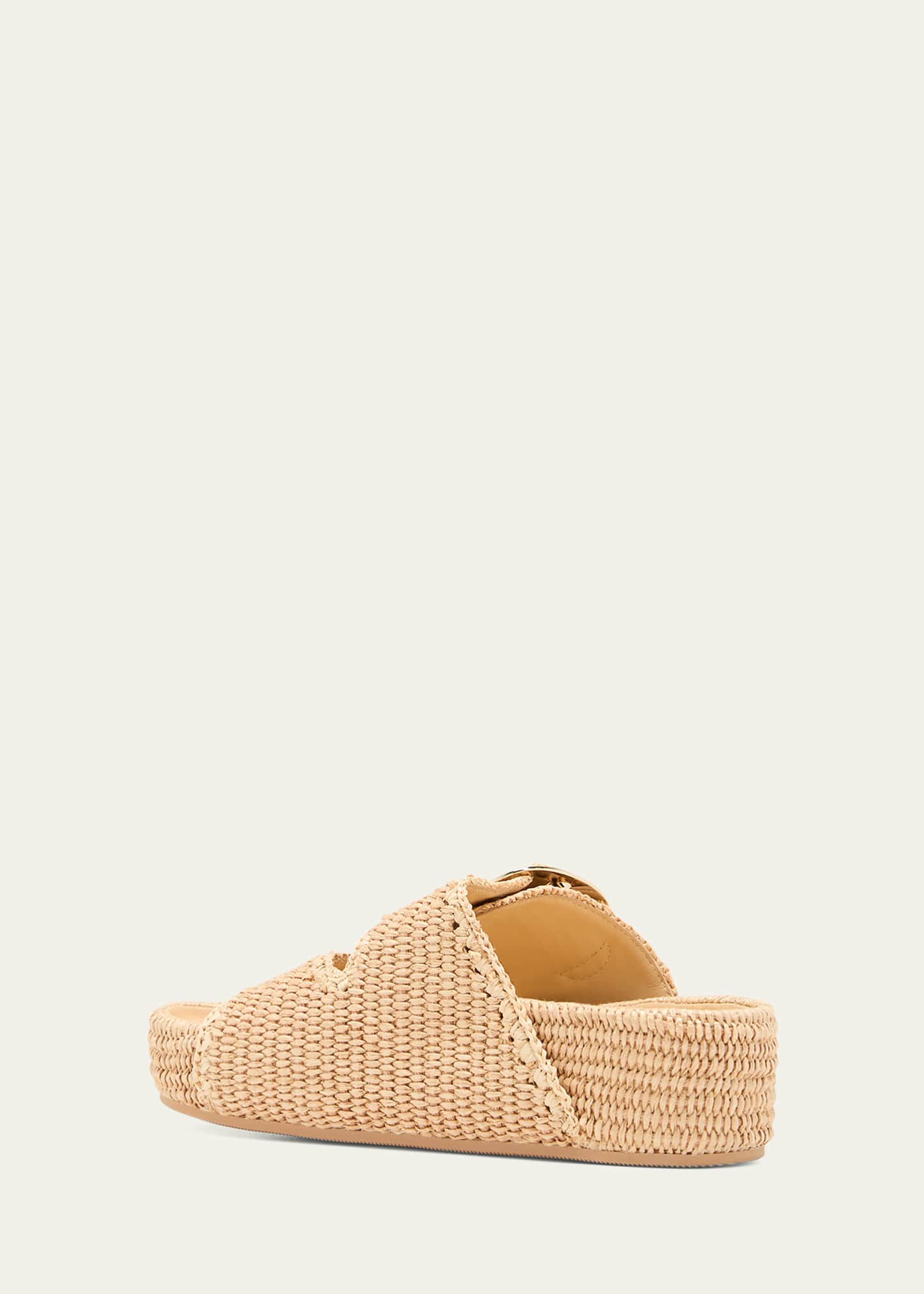 Loeffler Randall Theo Raffia Dual-Buckle Slide Sandals - Bergdorf Goodman