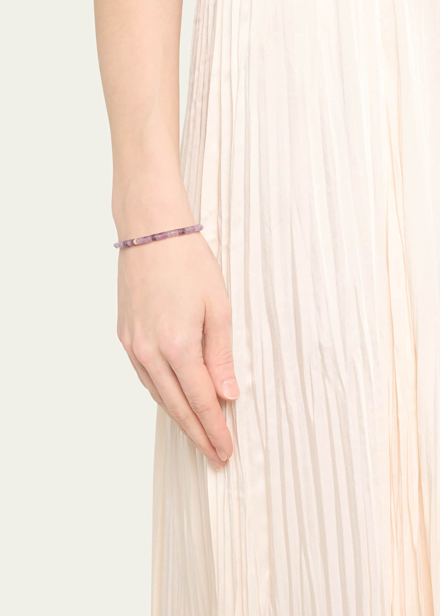 Sydney Evan Scallop Edge Pave Rondelle Bead Bracelet - Bergdorf Goodman