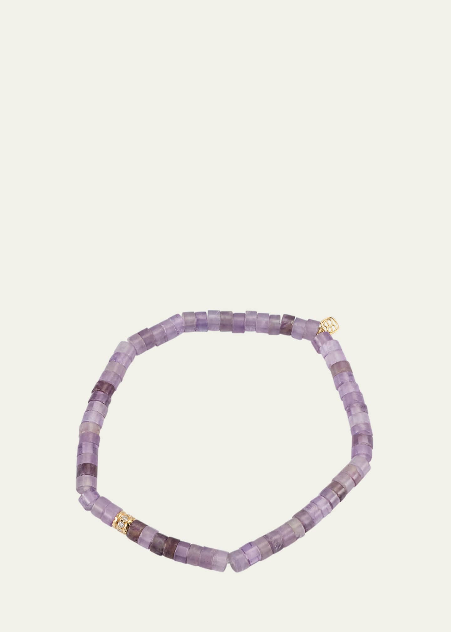 Sydney Evan Scallop Edge Pave Rondelle Bead Bracelet - Bergdorf Goodman