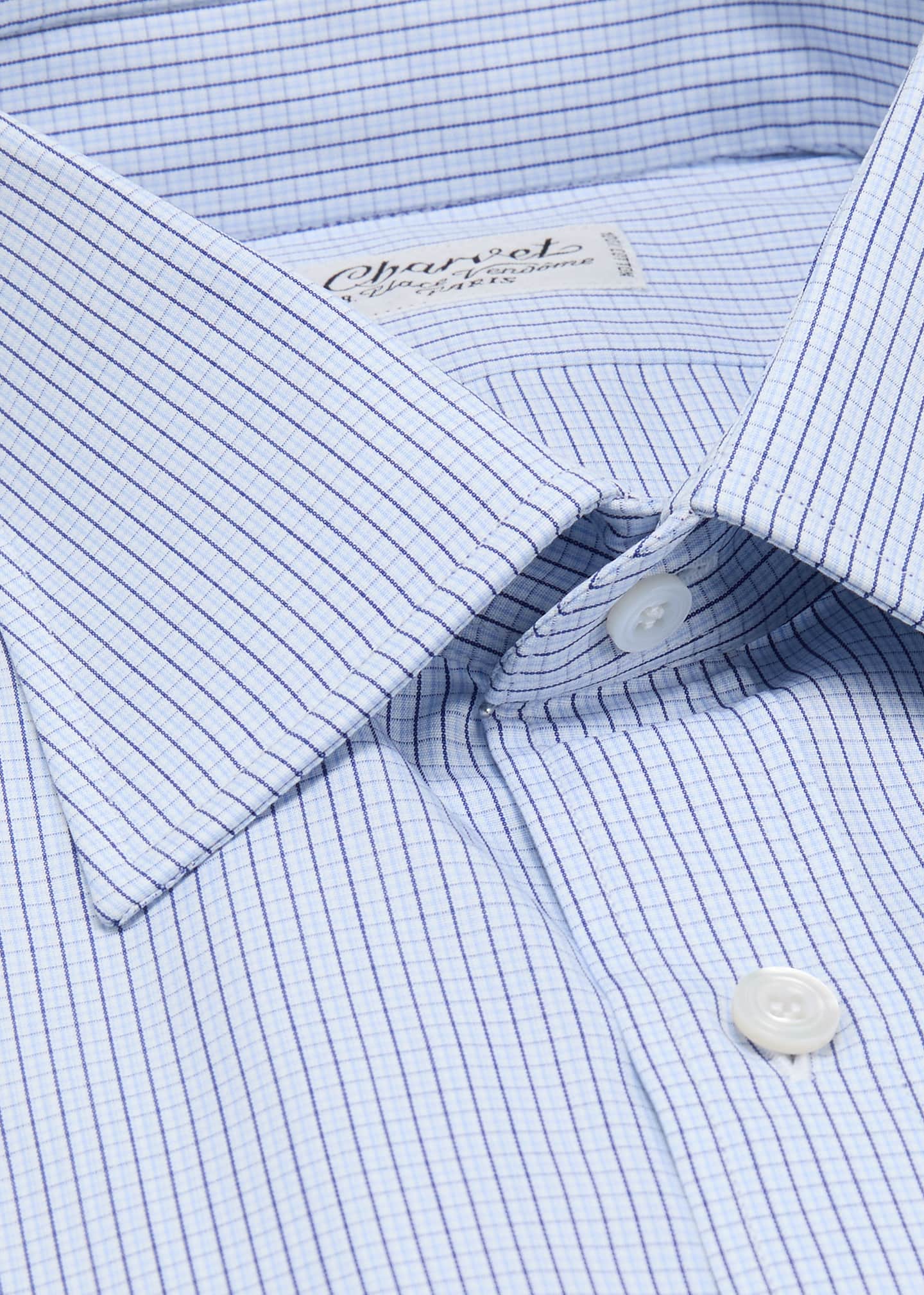 Charvet Men's Cotton Mini-Check Dress Shirt - Bergdorf Goodman