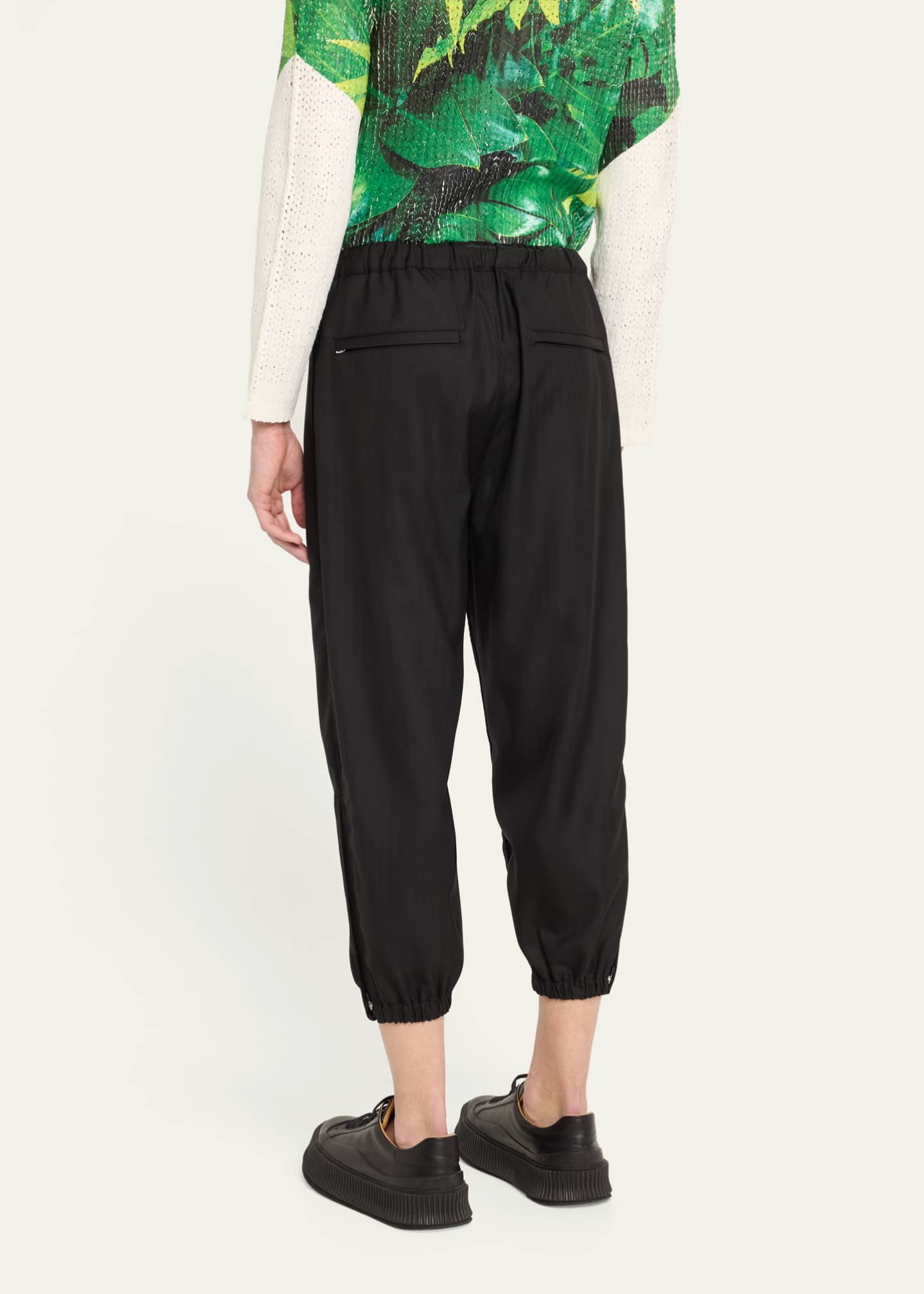 CDG HOMME Men's Wool Herringbone Elastic-Waist Pants - Bergdorf Goodman