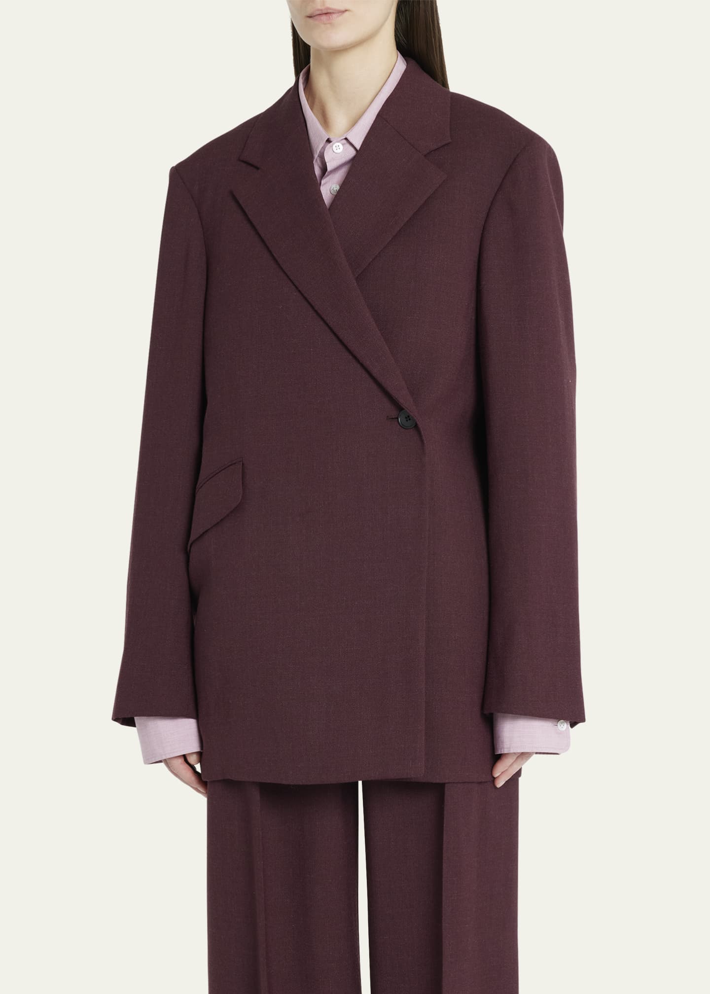 THE ROW Azul One-Button Wool Jacket - Bergdorf Goodman