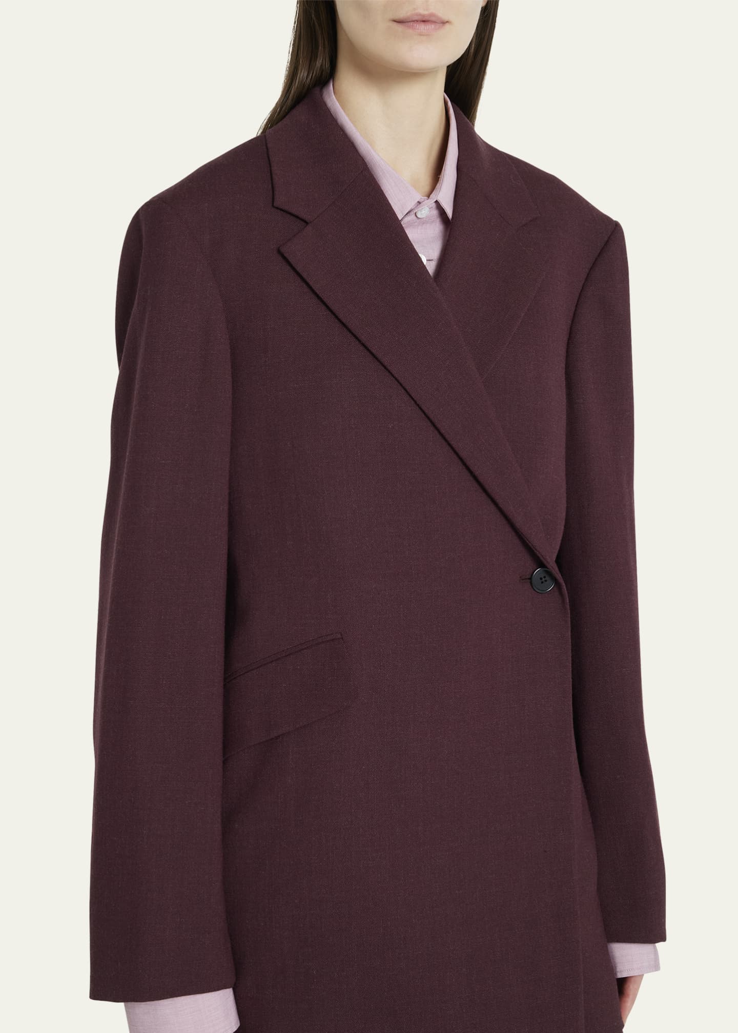 THE ROW Azul One-Button Wool Jacket - Bergdorf Goodman