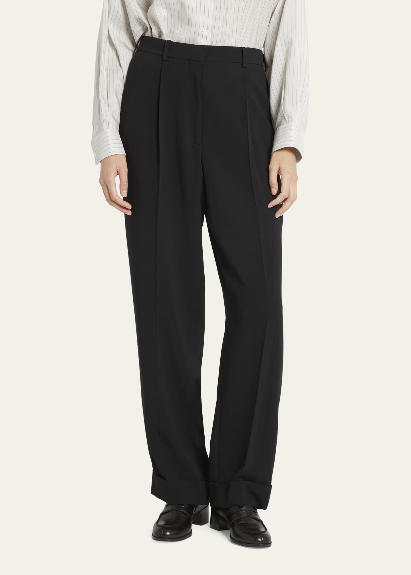 THE ROW Tor Pleated Wide-Leg Pants - Bergdorf Goodman
