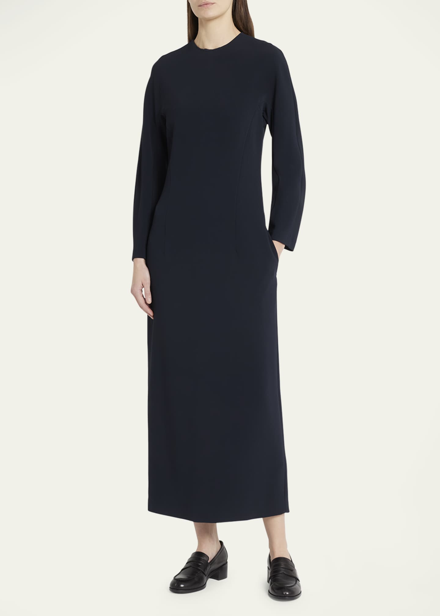 THE ROW Elia Long-Sleeve Viscose Dress - Bergdorf Goodman