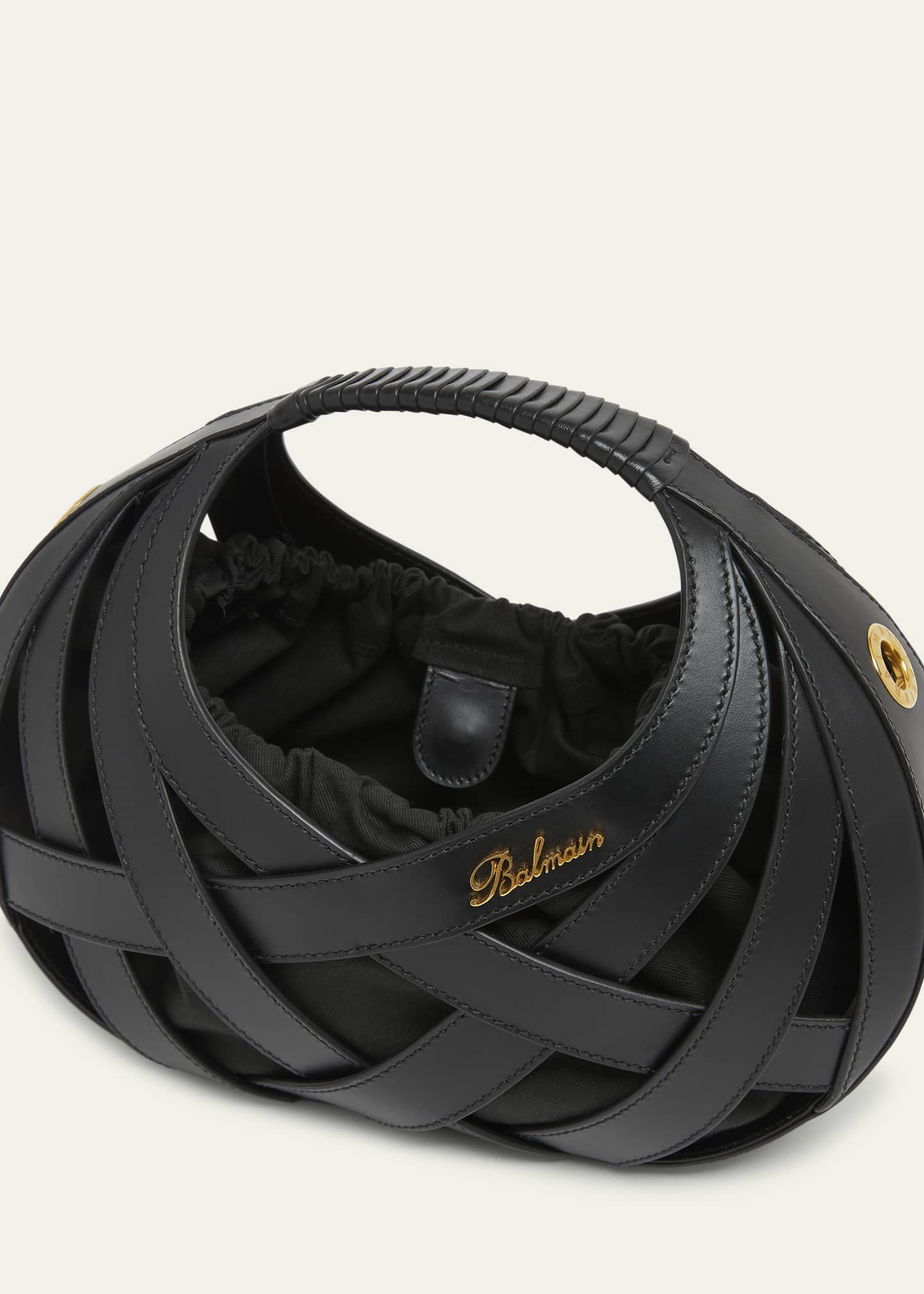 Balmain Round Basket Top-Handle Bag - Bergdorf Goodman