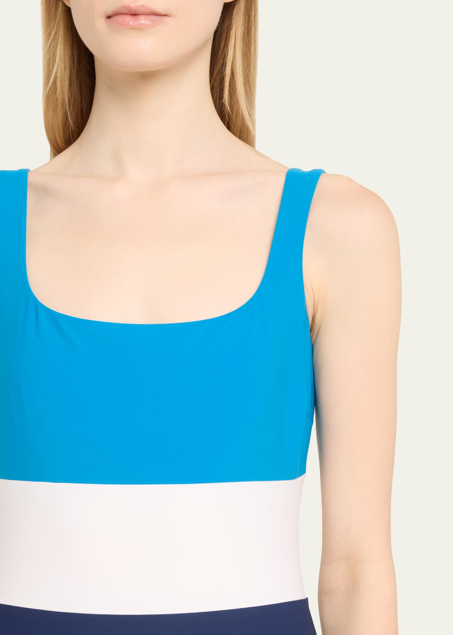 STYLEST Dreamsculpt Colorblock Square-Neck One-Piece Swimsuit ...