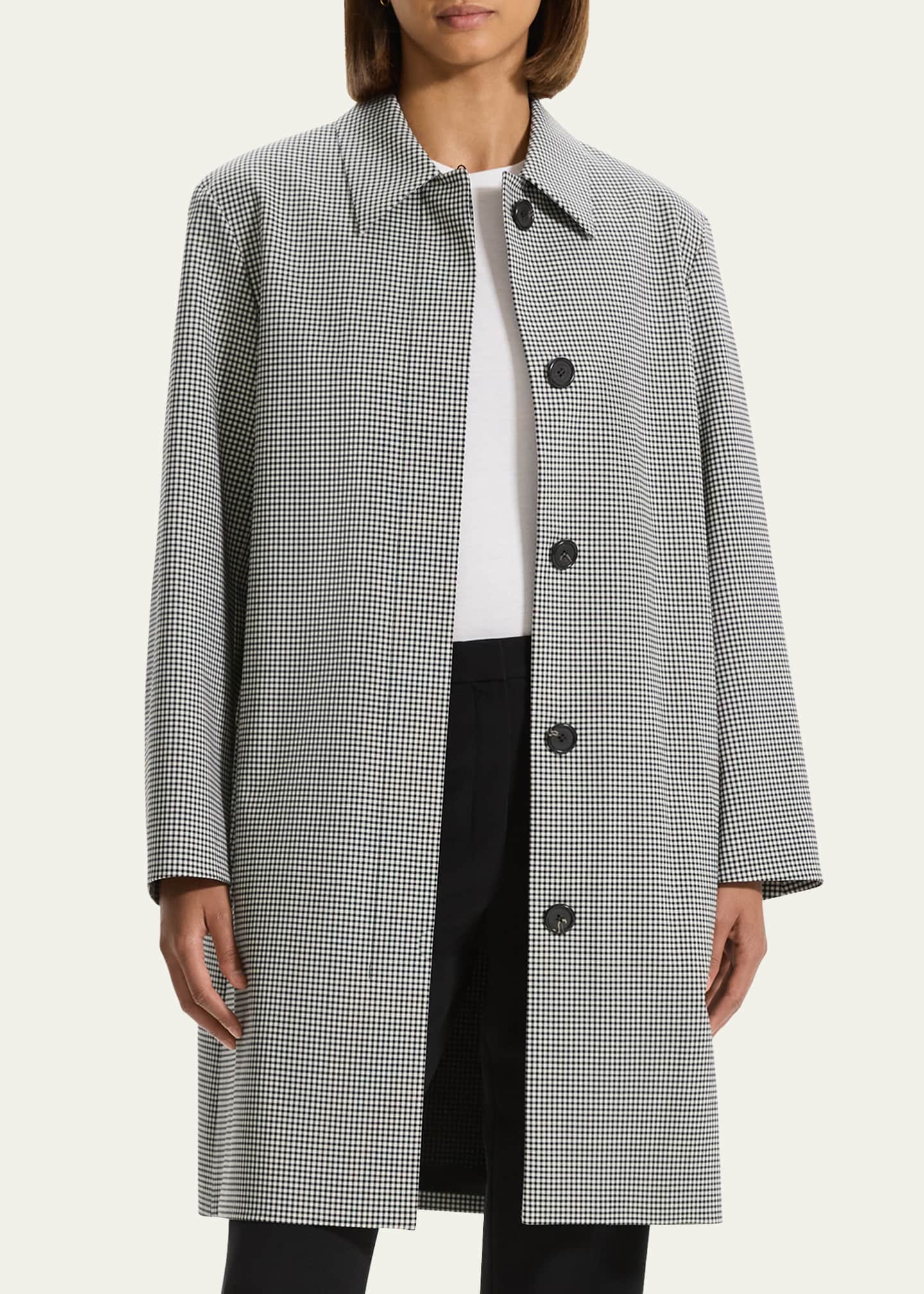 Theory Wool-Blend Check Car Coat - Bergdorf Goodman