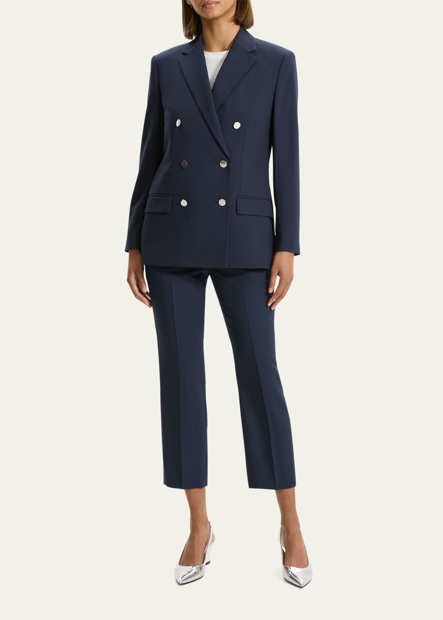 Theory Boxy Double-Breasted Wool-Blend Jacket - Bergdorf Goodman