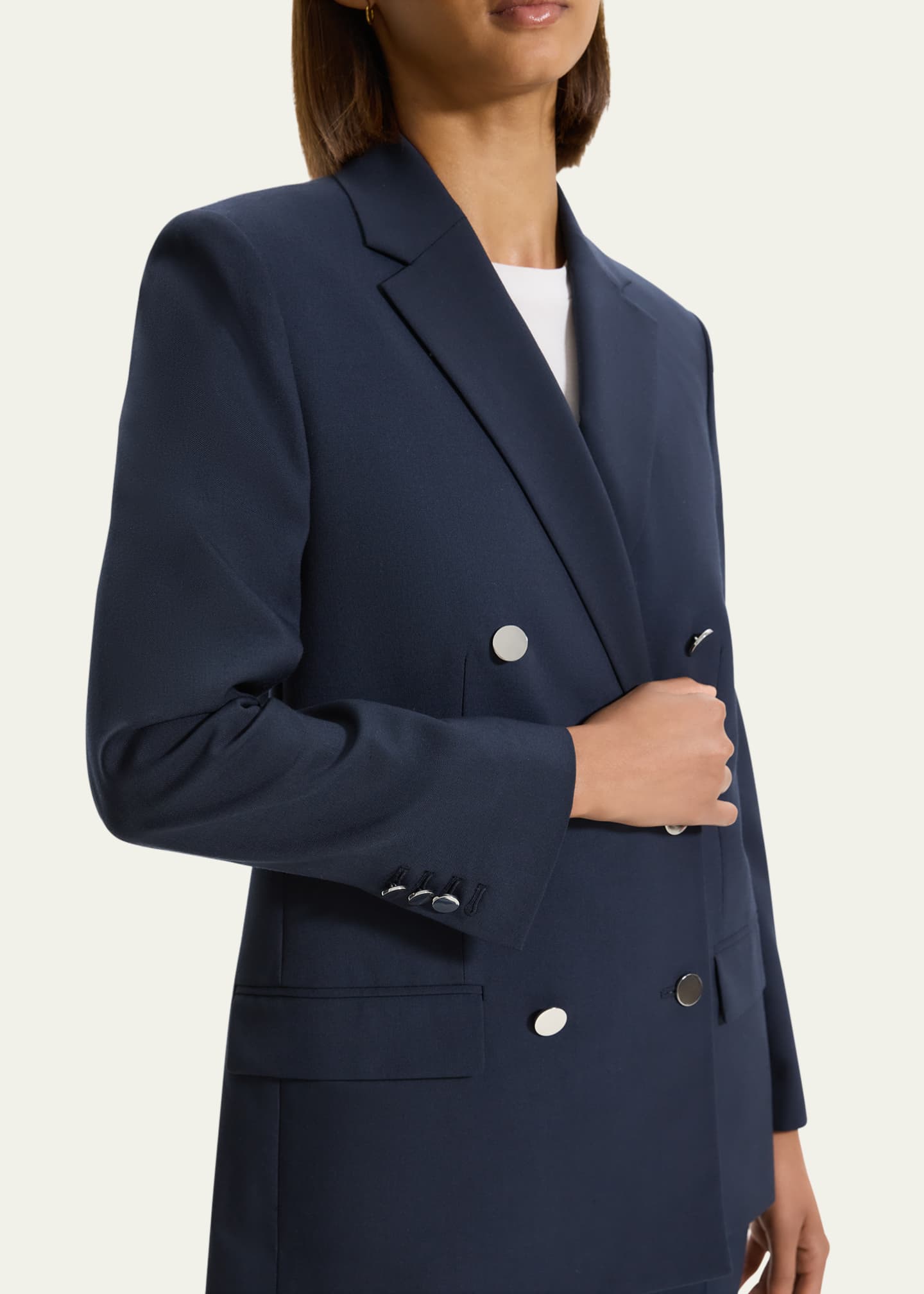 Theory Boxy Double-Breasted Wool-Blend Jacket - Bergdorf Goodman