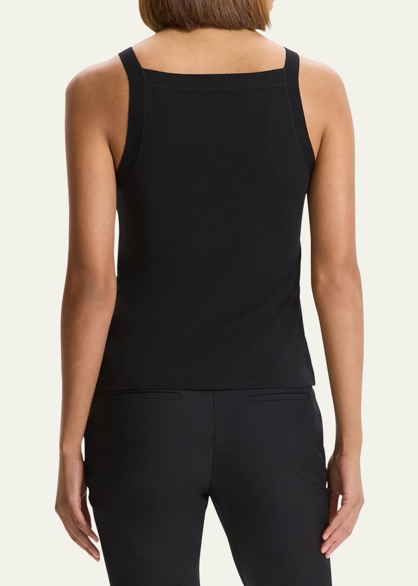Theory Square-Neck Rib-Trim Tank Top - Bergdorf Goodman